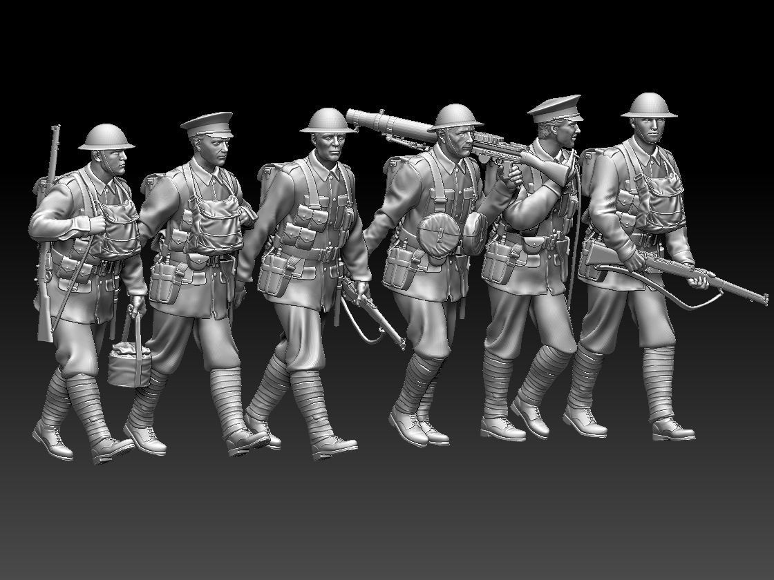 British soldiers ww1 3D model 3D printable | CGTrader