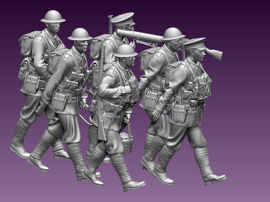 British soldiers ww1 3D model 3D printable | CGTrader