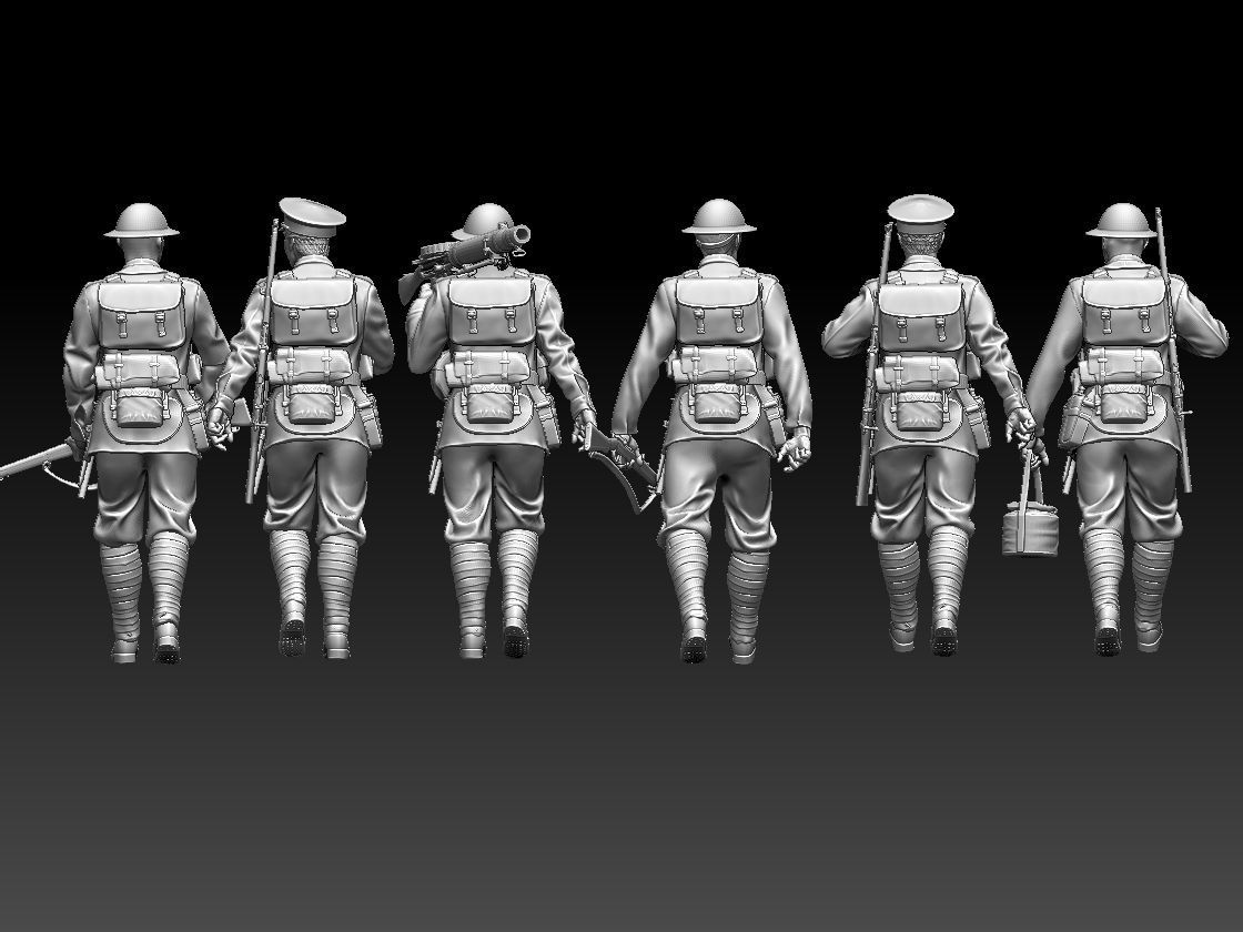 British soldiers ww1 3D model 3D printable | CGTrader