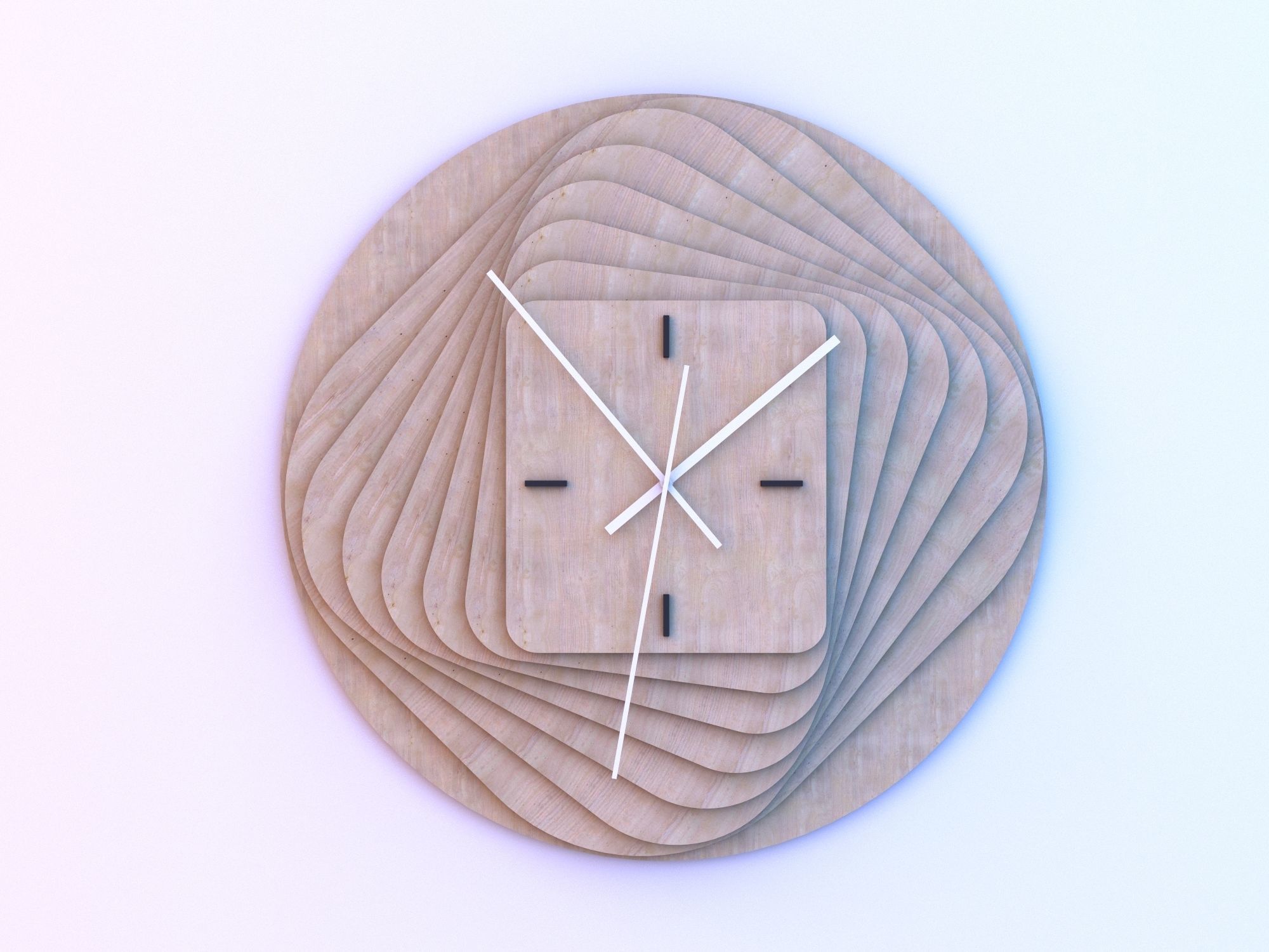 Parametric wood Clock 3D model | CGTrader