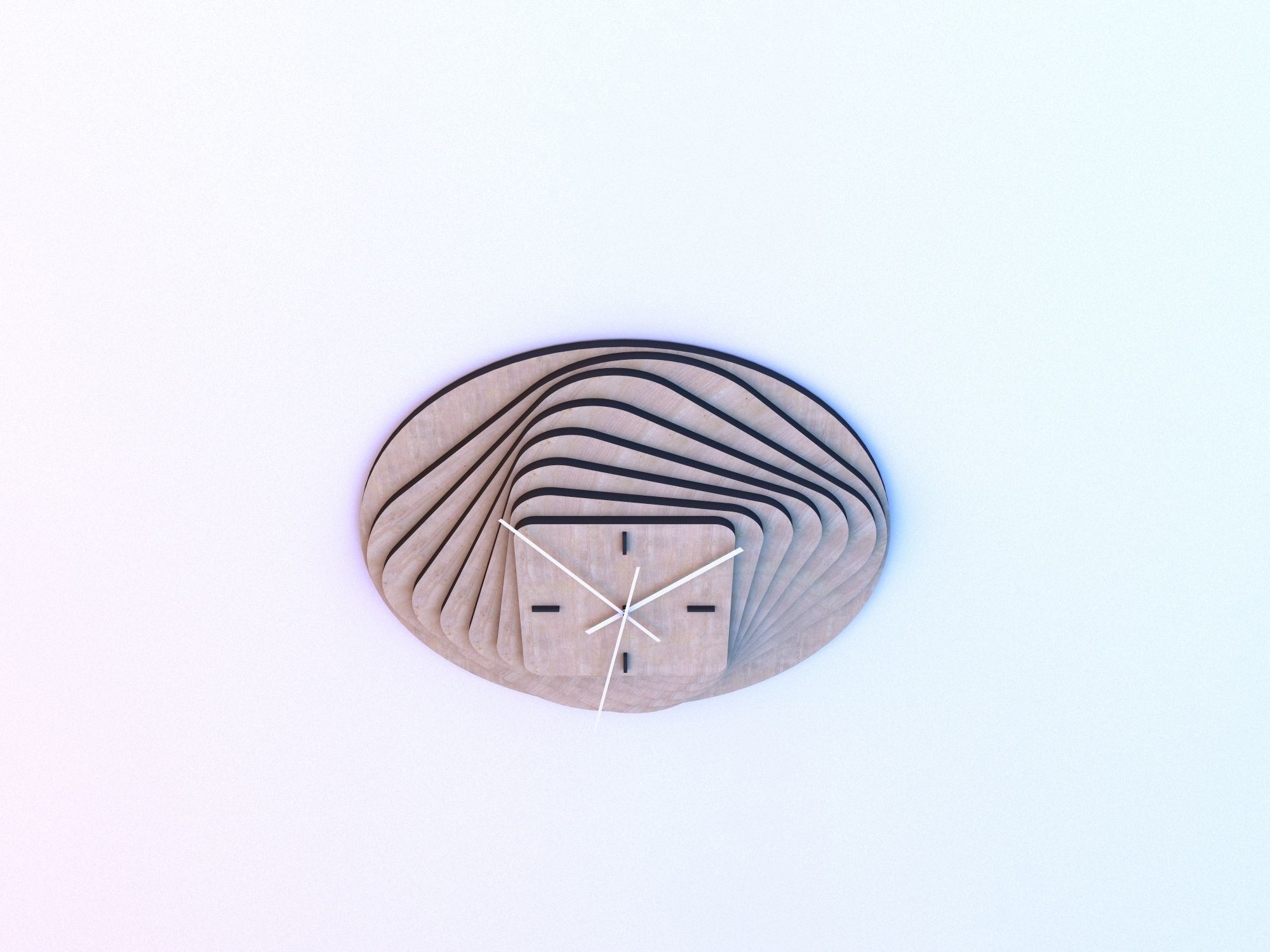 Parametric wood Clock 3D model | CGTrader
