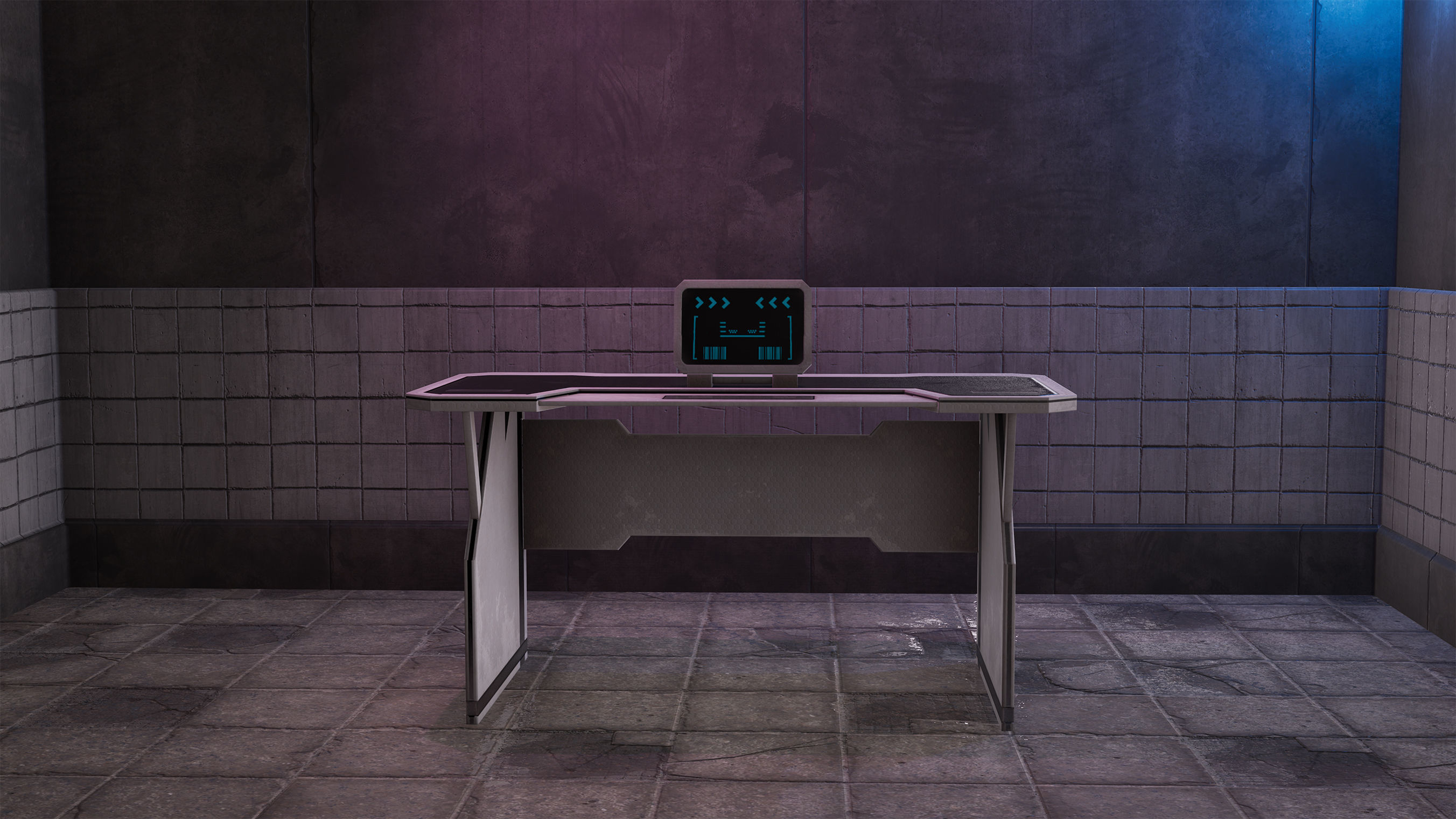 3D model Cyberpunk Laundry Room Table Game-Ready VR / AR / low-poly ...
