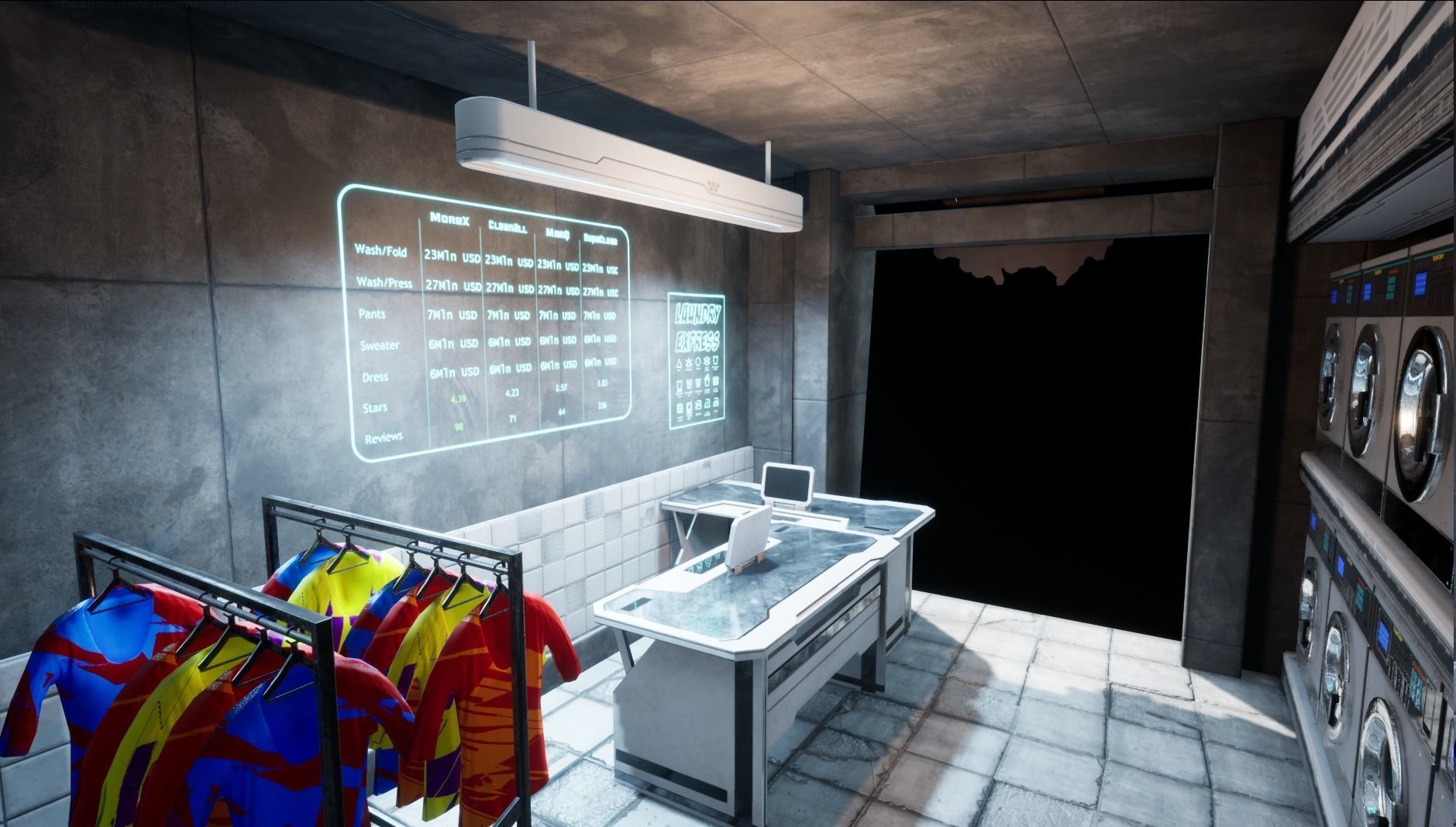 3D model Cyberpunk Laundry Room Props Interior Game-Ready VR / AR / low ...