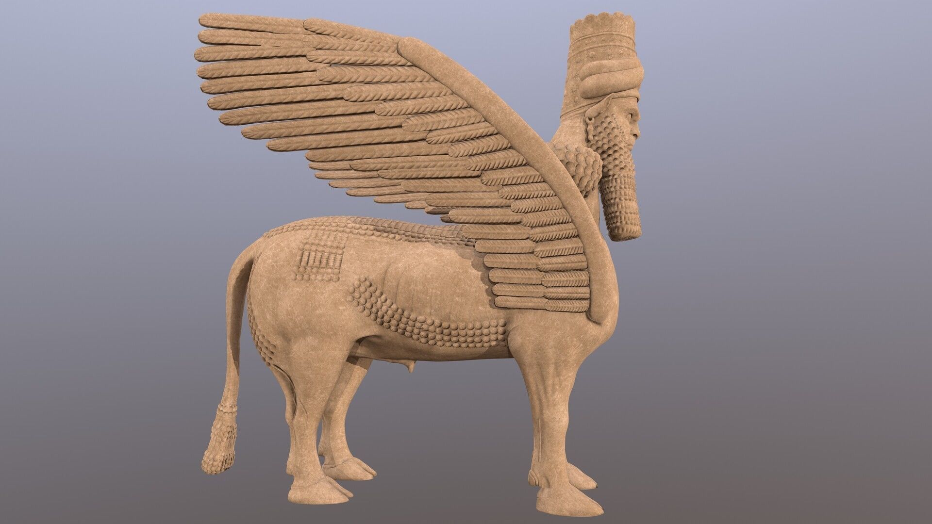 3D model winged babylon bull VR / AR / low-poly | CGTrader
