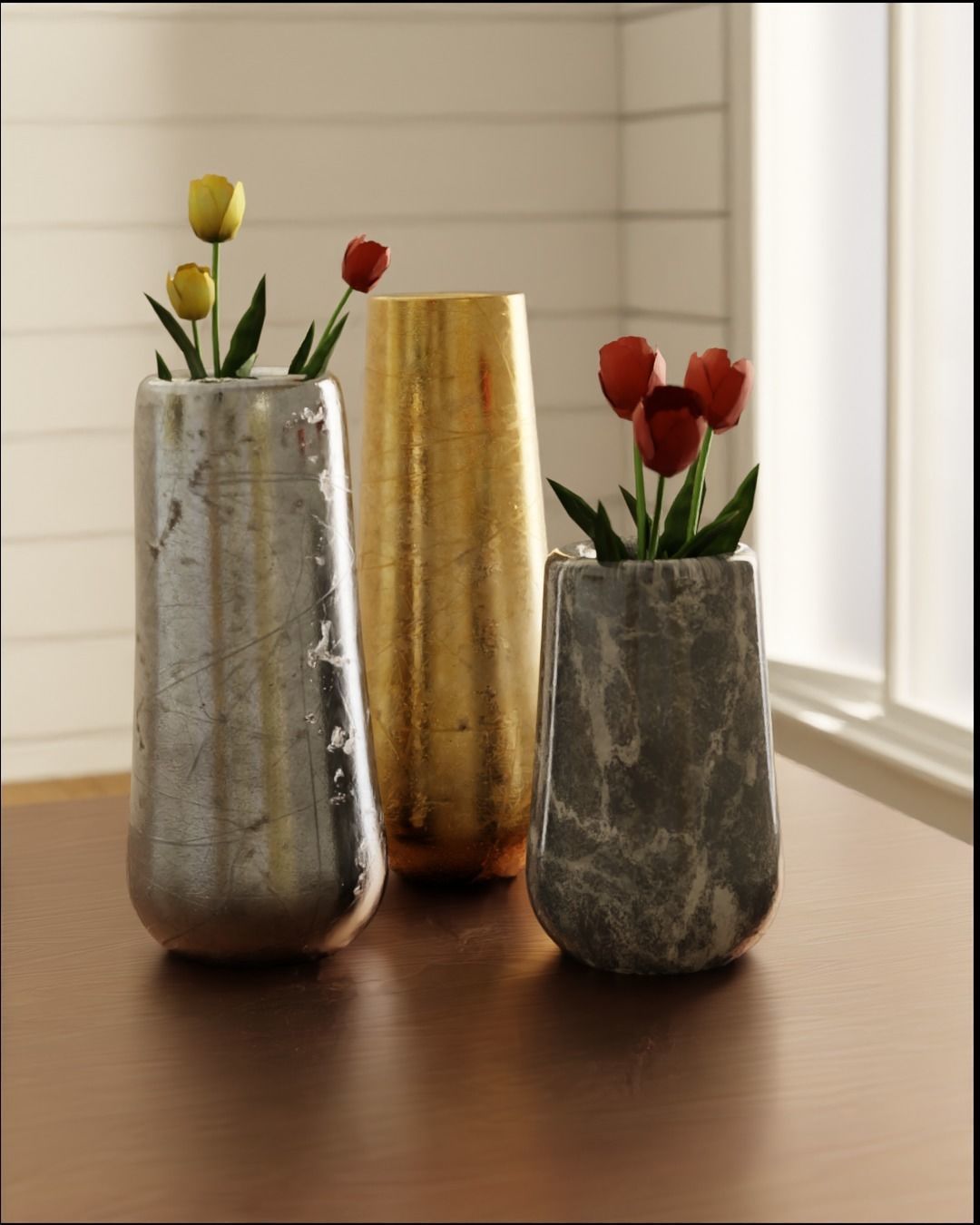 Stylish Designer Flower Pots Scene in Blender 3D model | CGTrader
