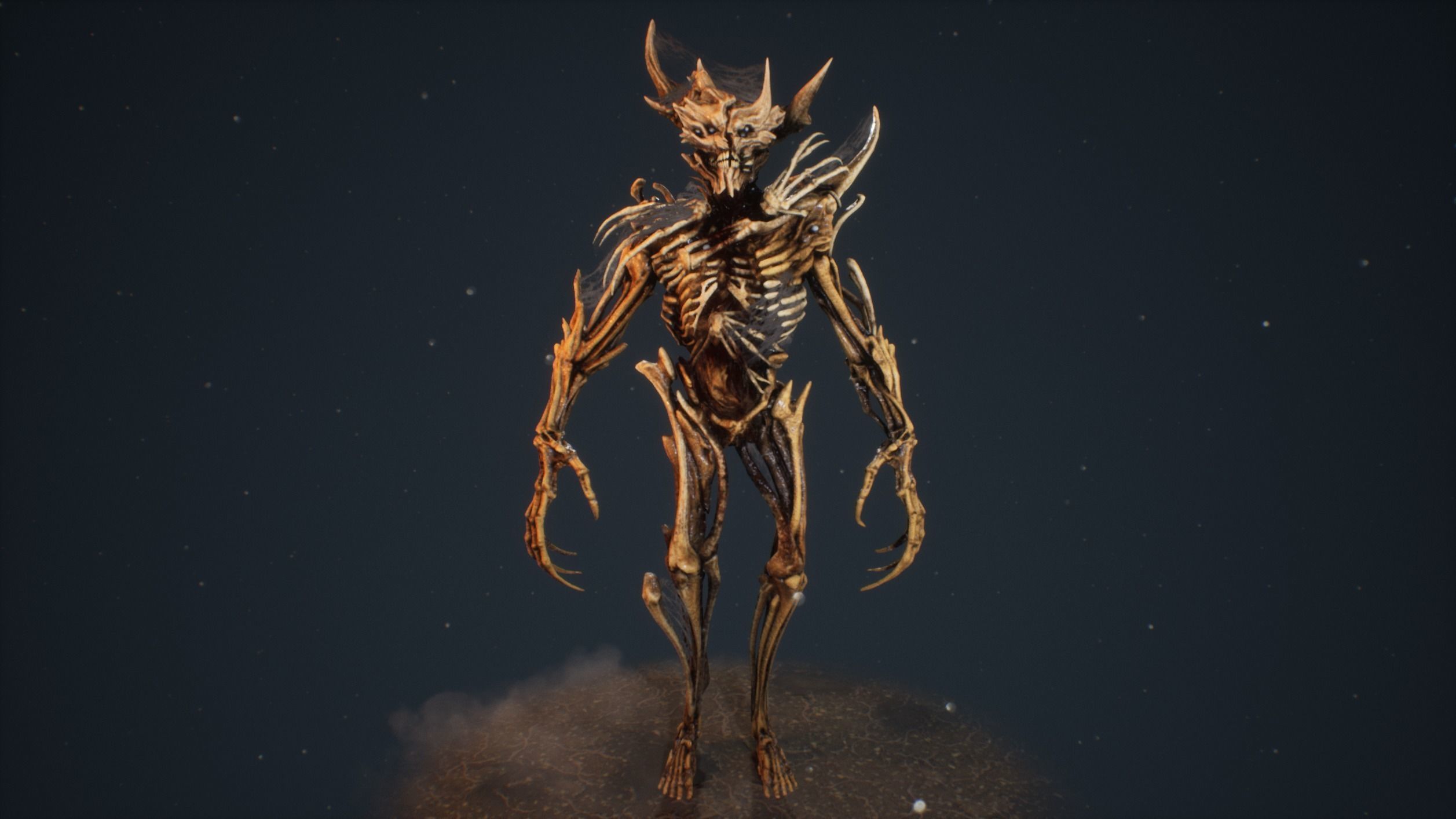 3D model Demon 7 skeleton bone creature VR / AR / low-poly rigged ...
