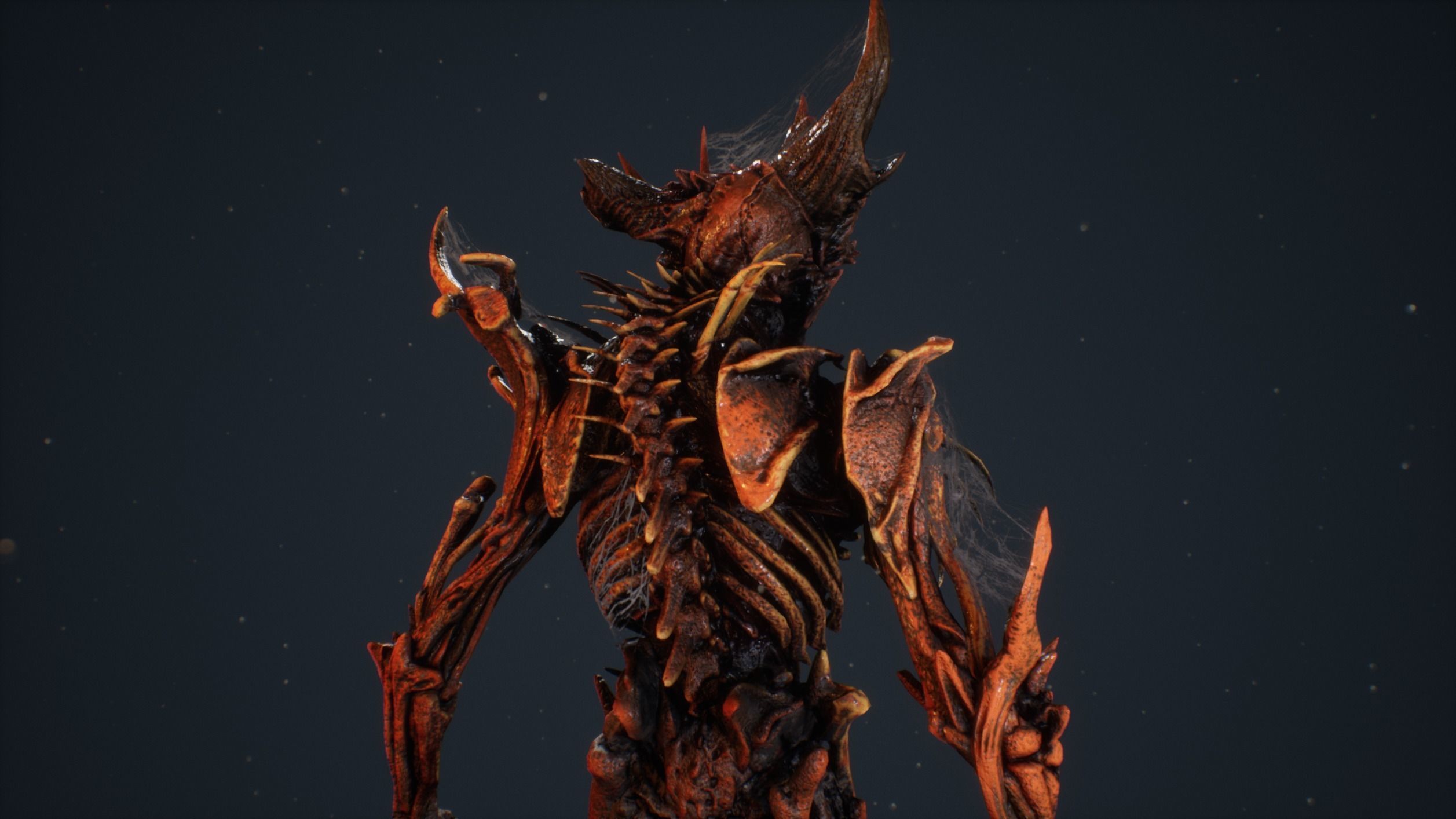 3D model Demon 7 skeleton bone creature VR / AR / low-poly rigged ...