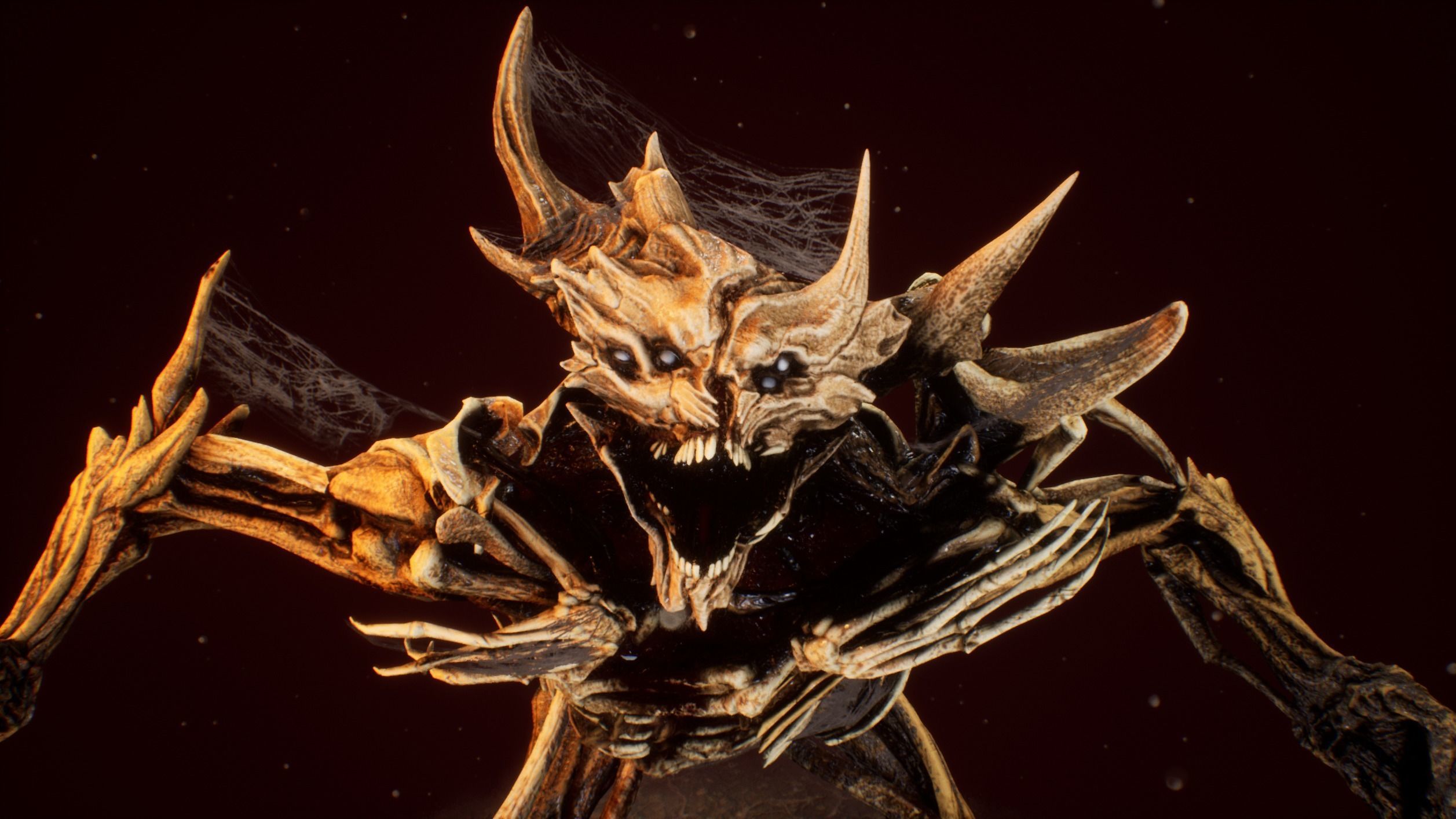 3D model Demon 7 skeleton bone creature VR / AR / low-poly rigged ...