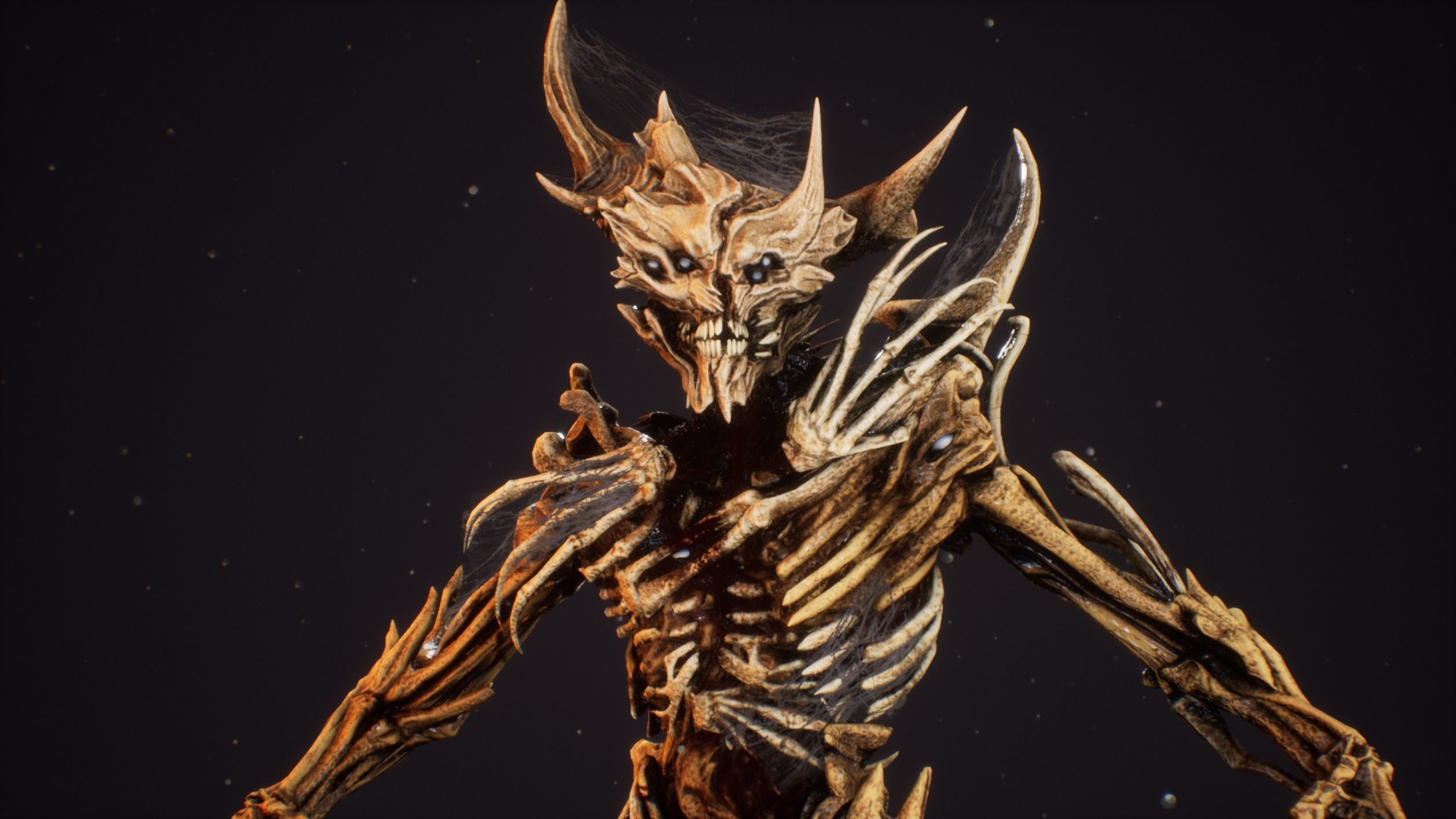 3D model Demon 7 skeleton bone creature VR / AR / low-poly rigged ...