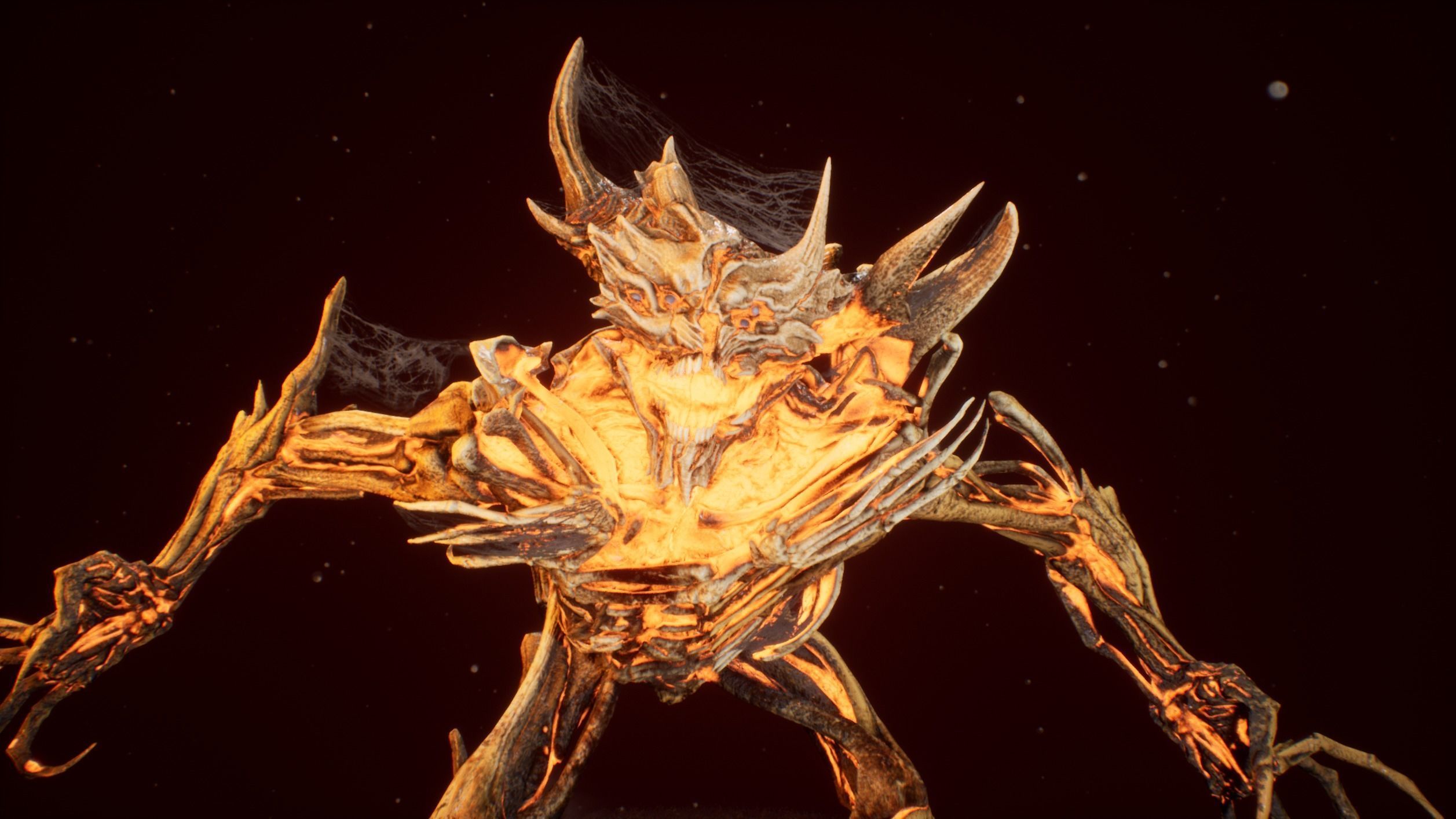 3D model Demon 7 skeleton bone creature VR / AR / low-poly rigged ...