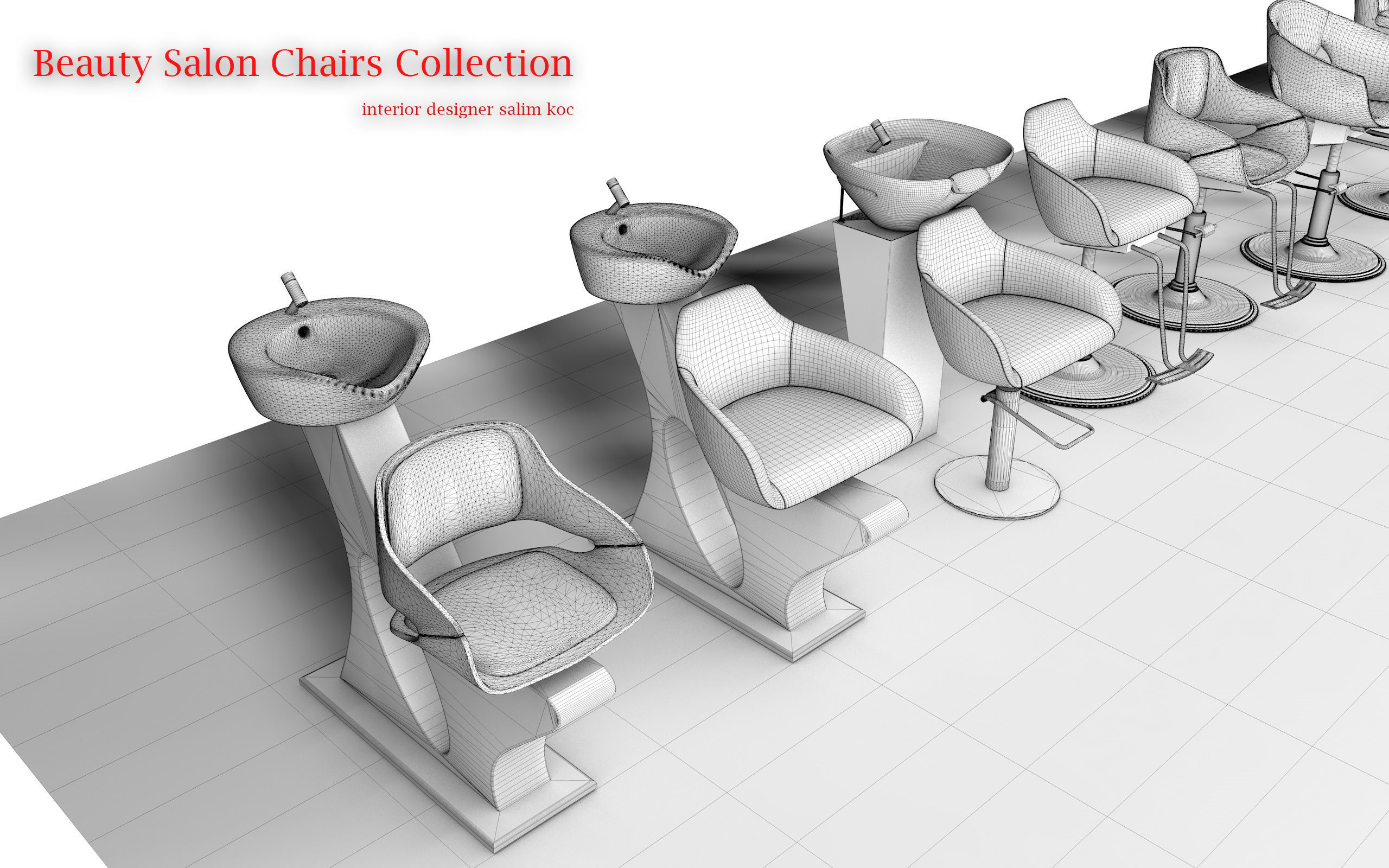 Beauty Salon Chairs 3d model Collection 3D model | CGTrader
