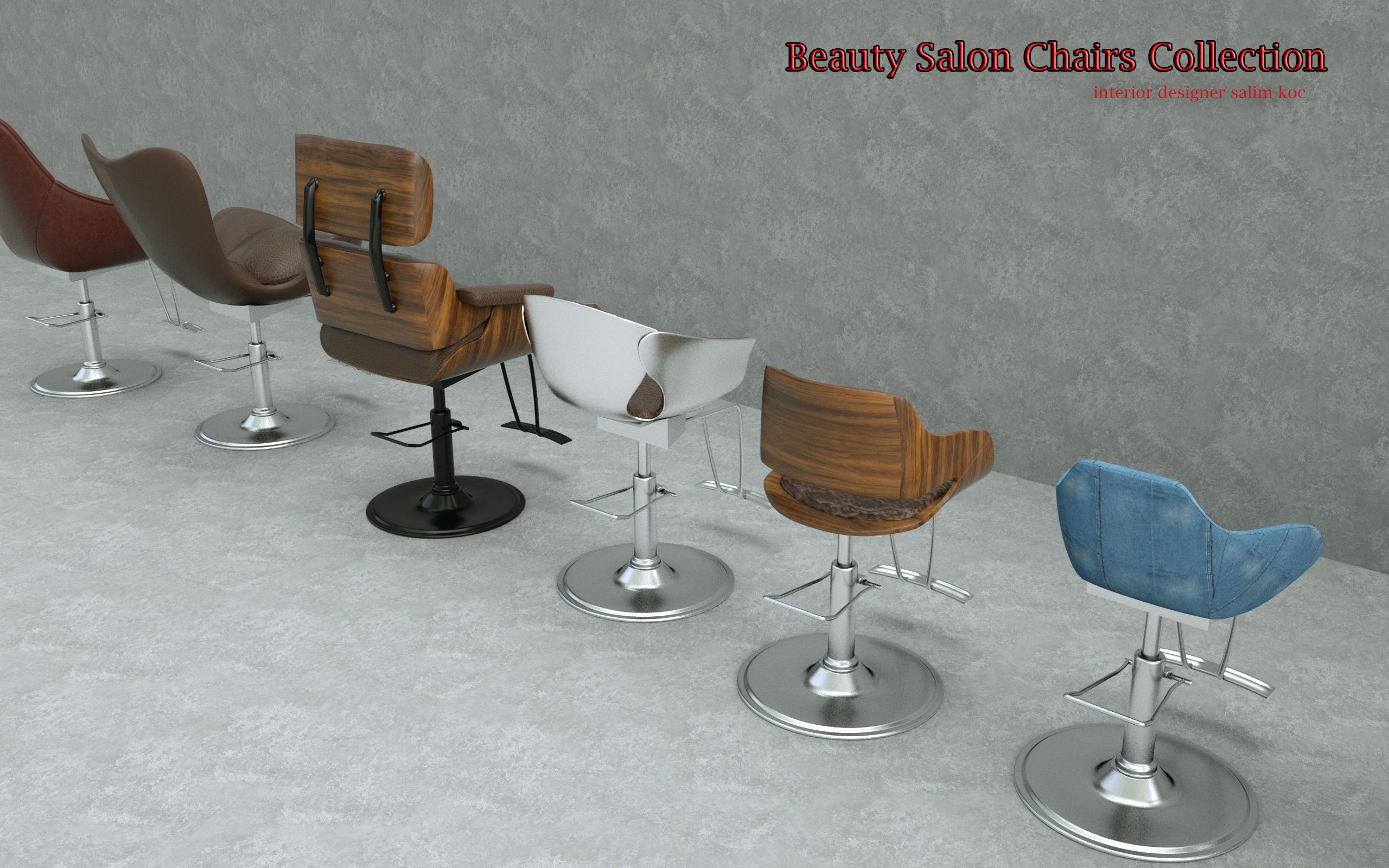 Beauty Salon Chairs 3d model Collection 3D model | CGTrader