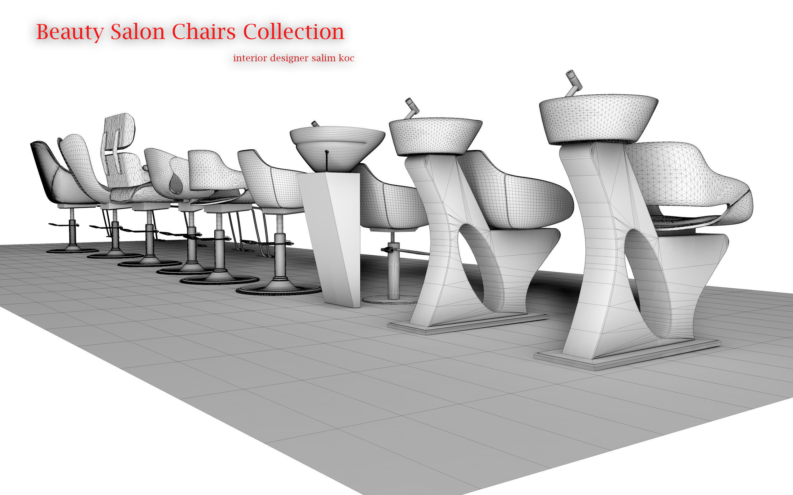 Beauty Salon Chairs 3d model Collection 3D model | CGTrader