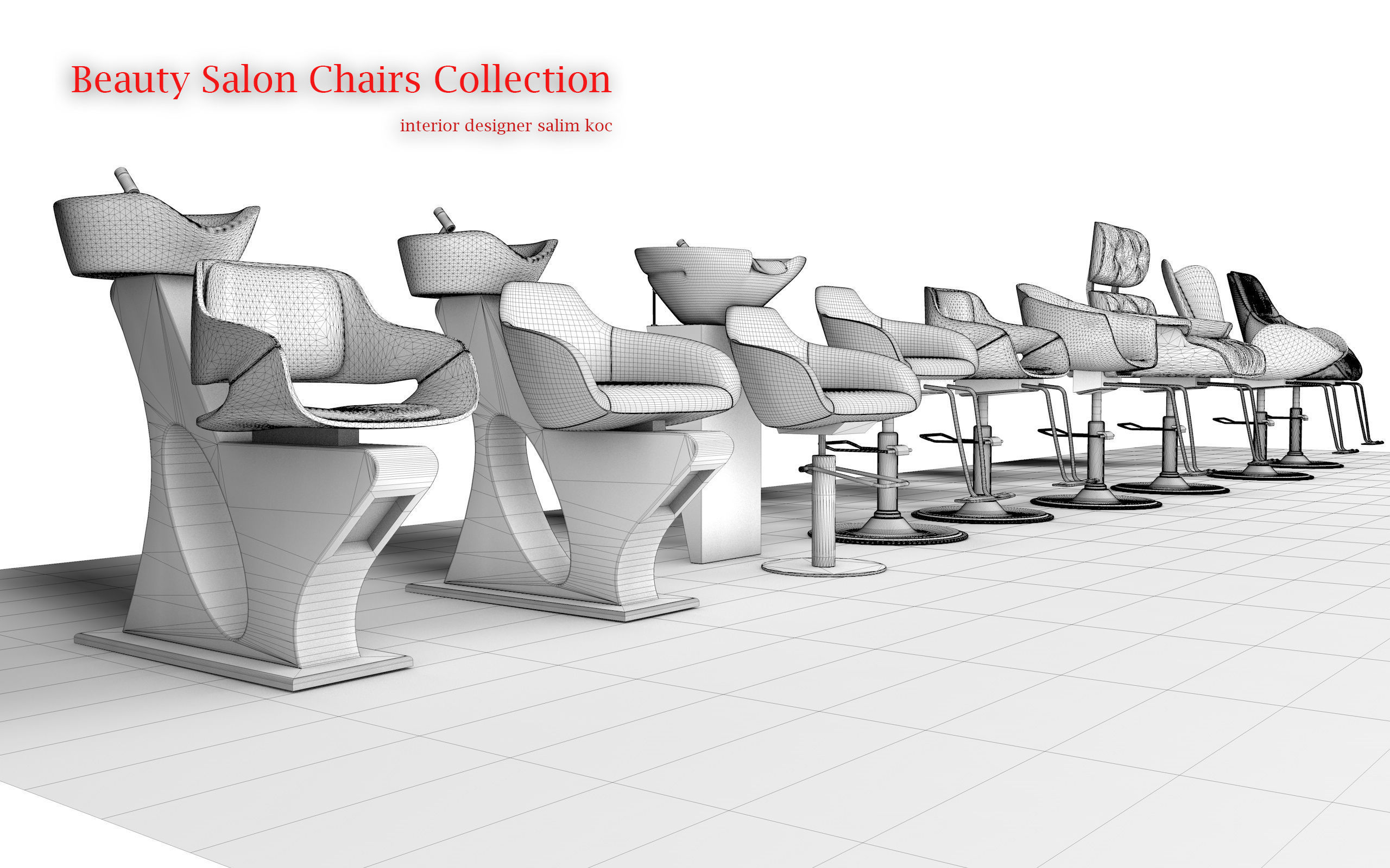 Beauty Salon Chairs 3d model Collection 3D model | CGTrader