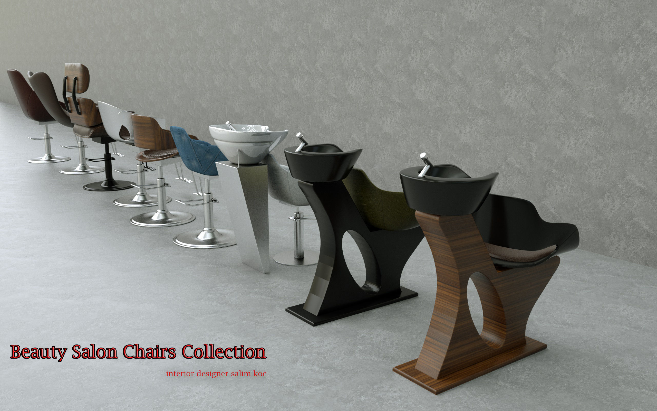Beauty Salon Chairs 3d model Collection 3D model | CGTrader