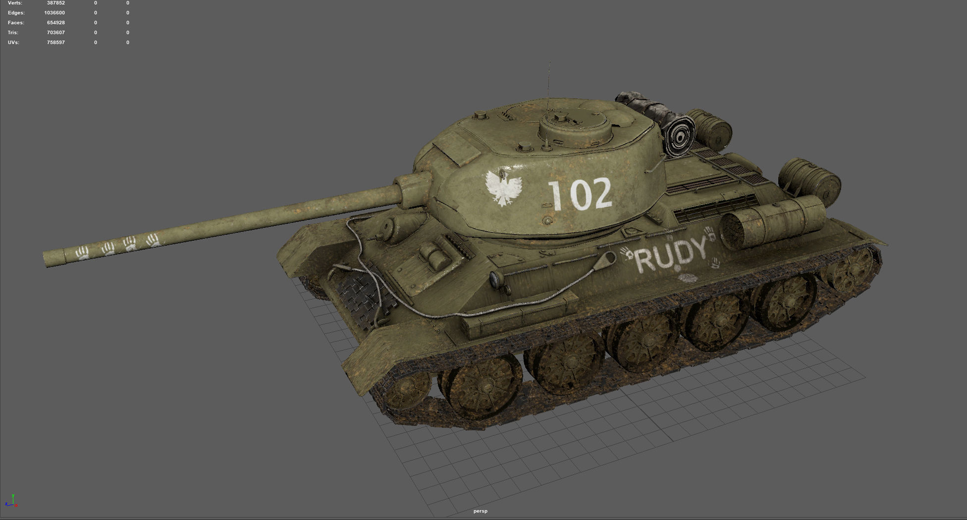 T-34 85 RUDY 3D model | CGTrader