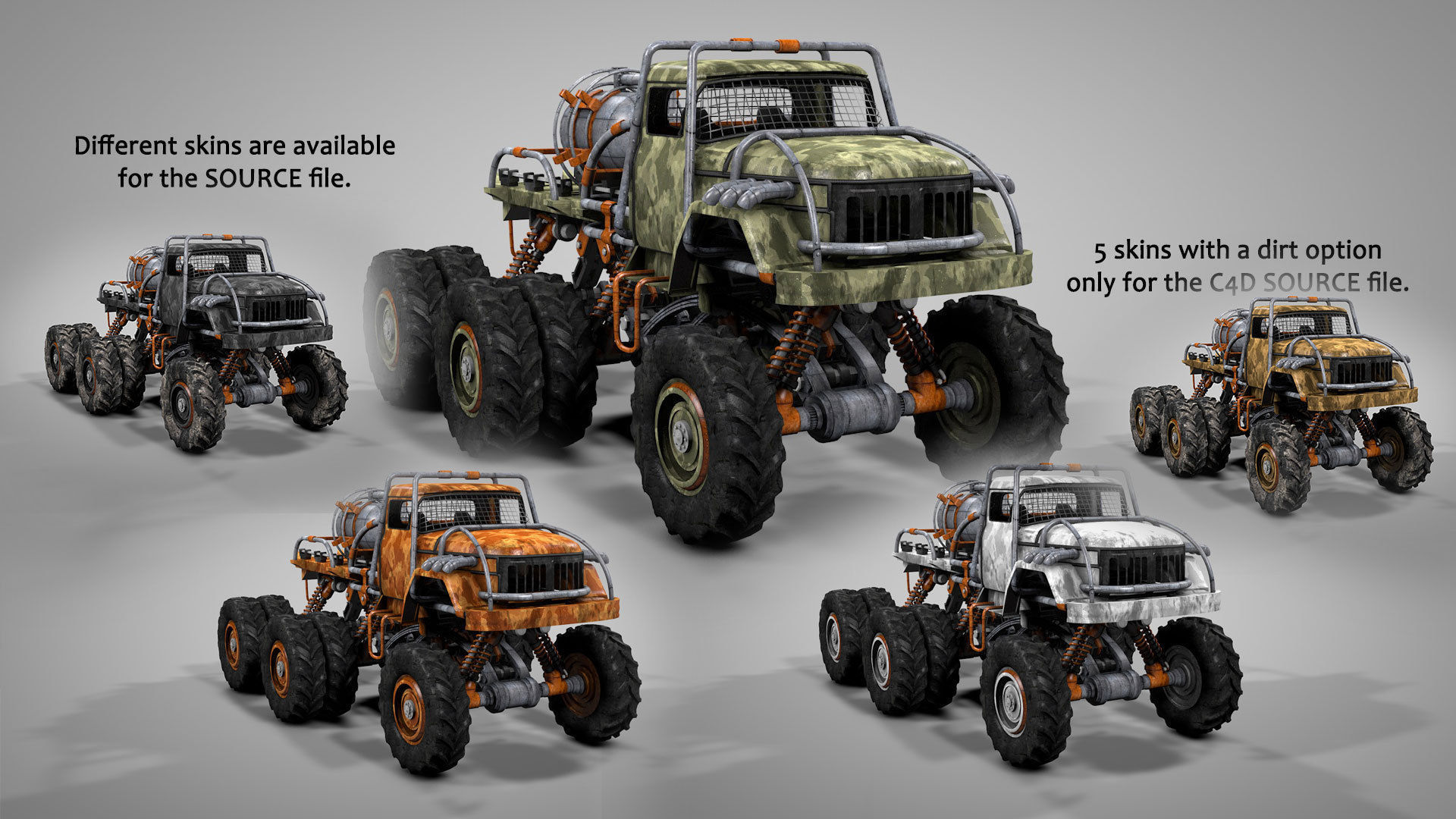 Monster Truck 7 3D model animated rigged | CGTrader