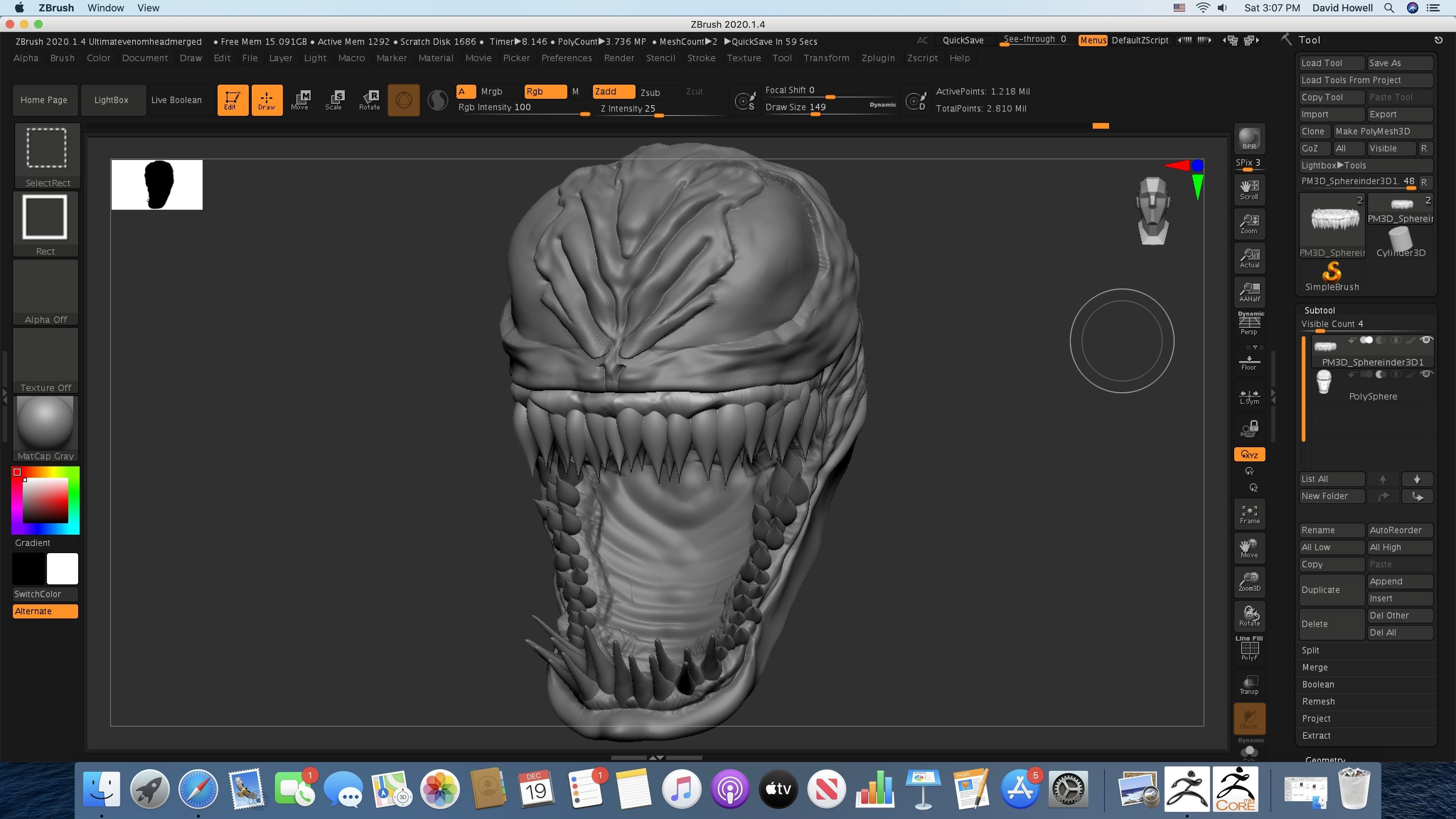 Venom Head 3D model 3D printable | CGTrader