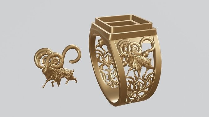 zodiac sign Aries 3D model 3D printable | CGTrader