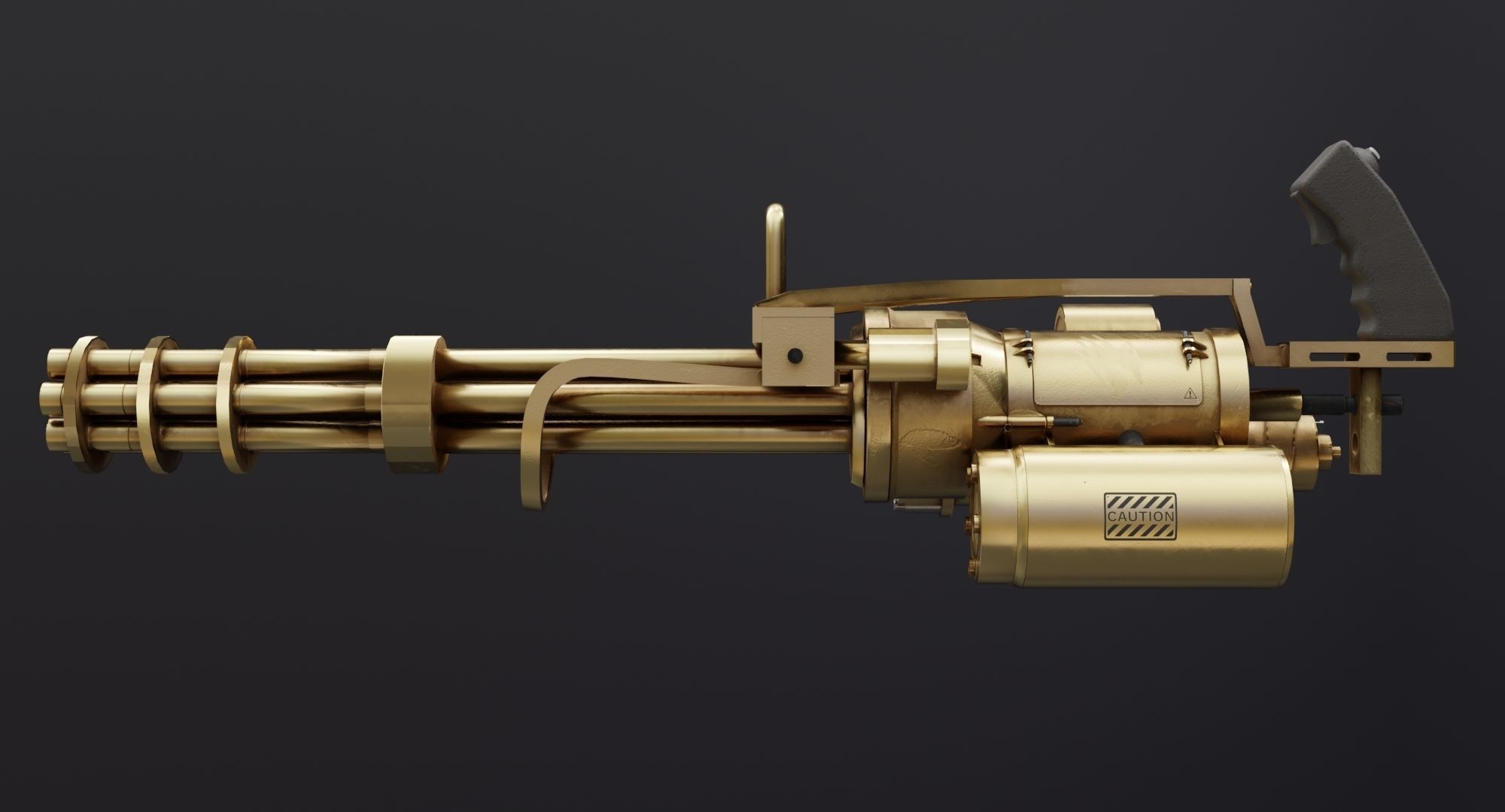 3D model Minigun Golden VR / AR / low-poly | CGTrader