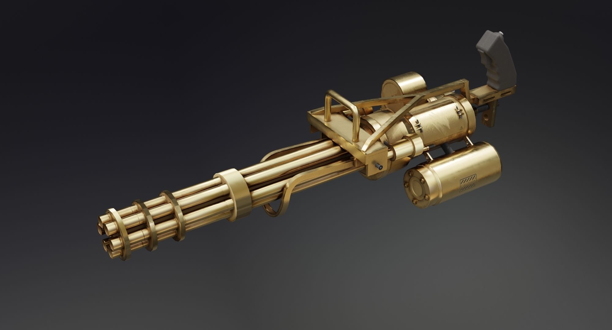 3D model Minigun Golden VR / AR / low-poly | CGTrader