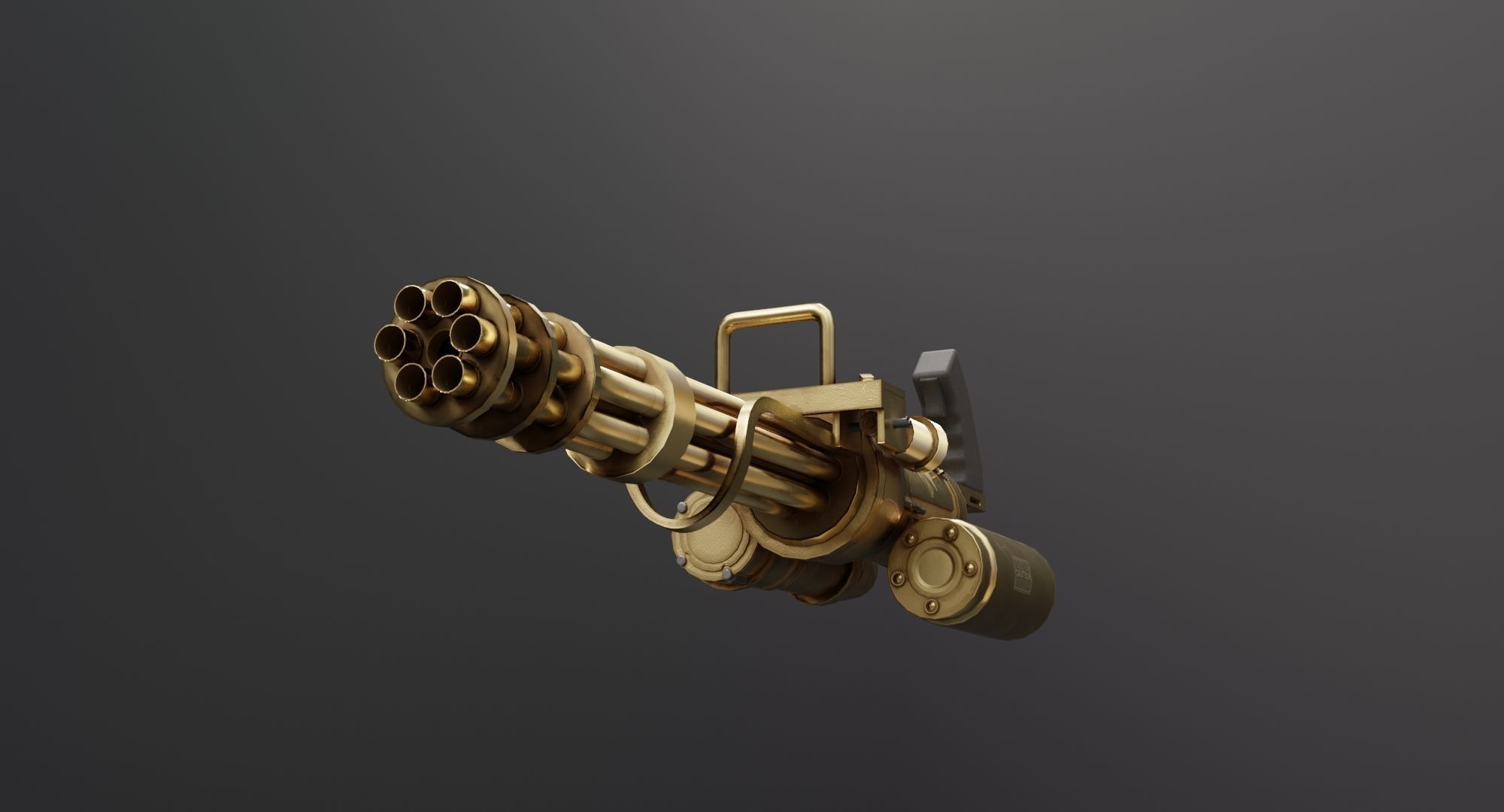 3D model Minigun Golden VR / AR / low-poly | CGTrader