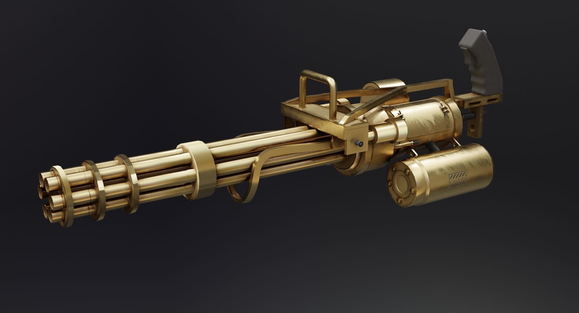 3D model Minigun Golden VR / AR / low-poly | CGTrader