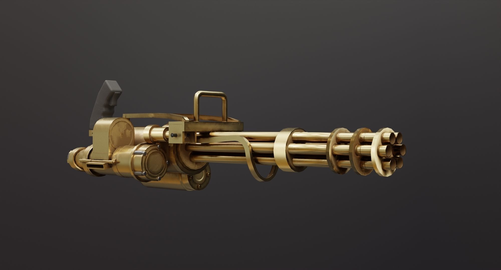 3D model Minigun Golden VR / AR / low-poly | CGTrader
