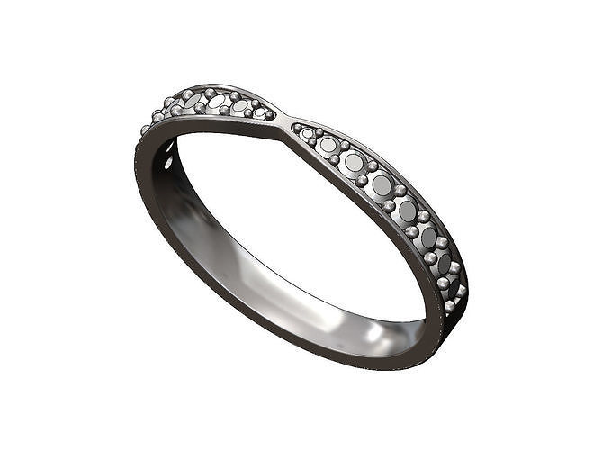 Tapered Diamond wedding band 3D model 3D printable | CGTrader