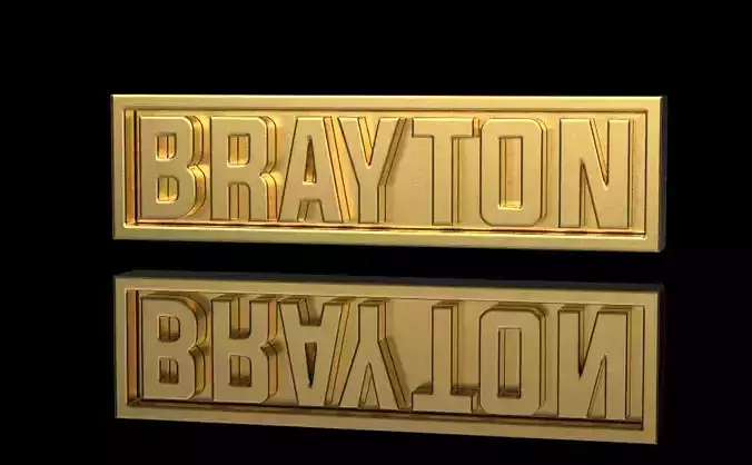 Brayton nameplate 3D model 3D printable | CGTrader
