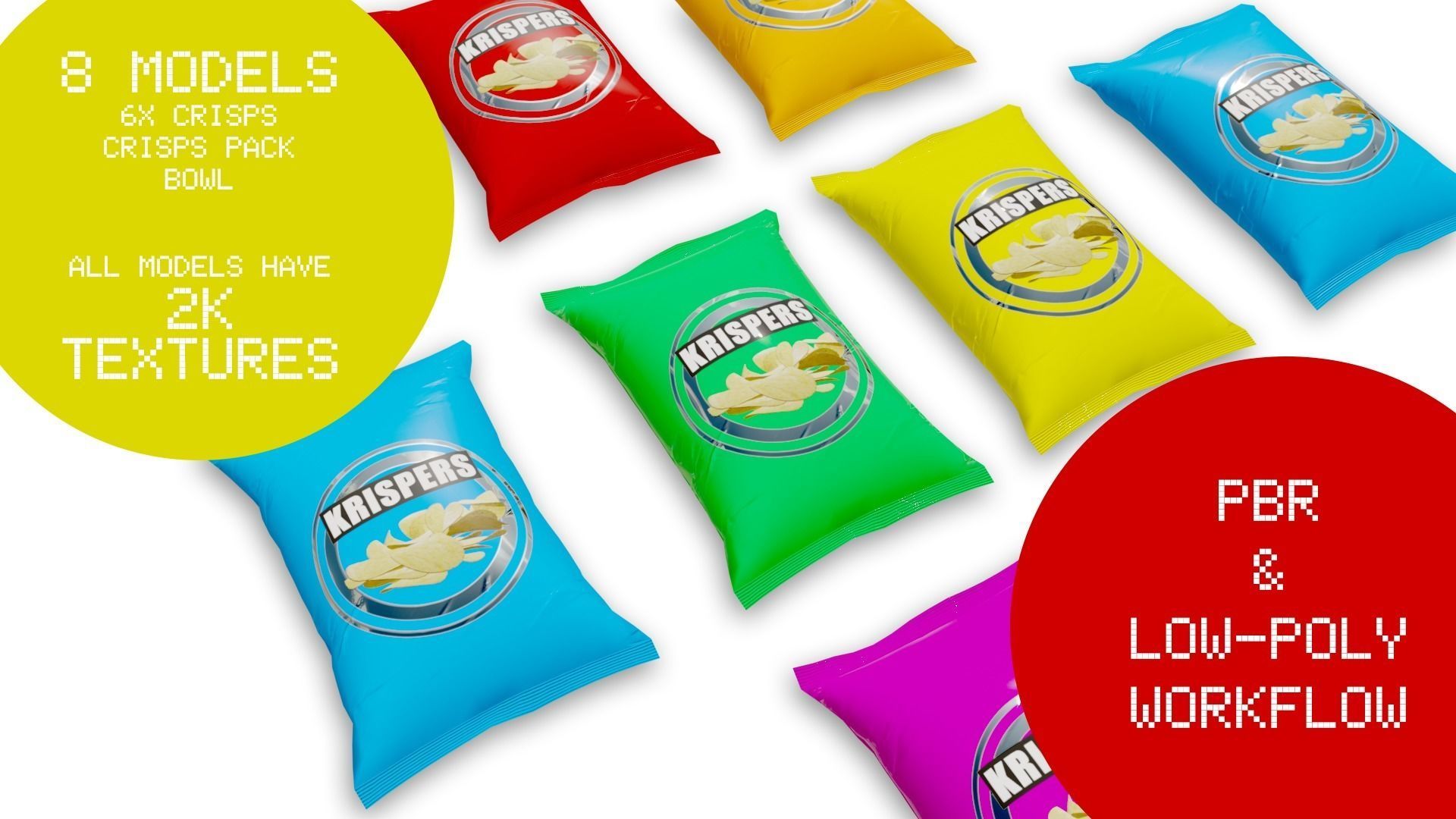 3D model Crisps Low-Poly bag of chips VR / AR / low-poly | CGTrader
