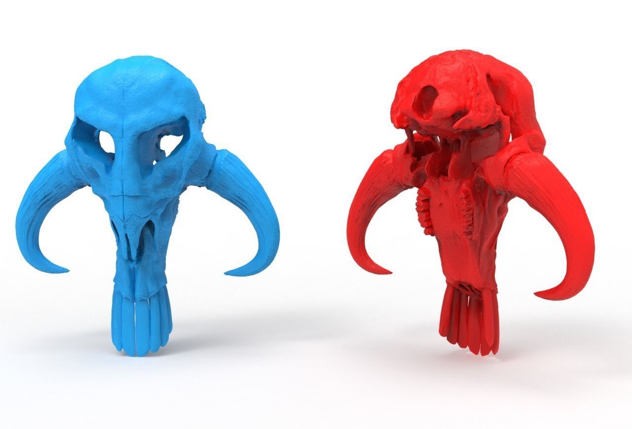 Mandalorian scull Mythosaur Skull low poly and hi poly model 3D model ...