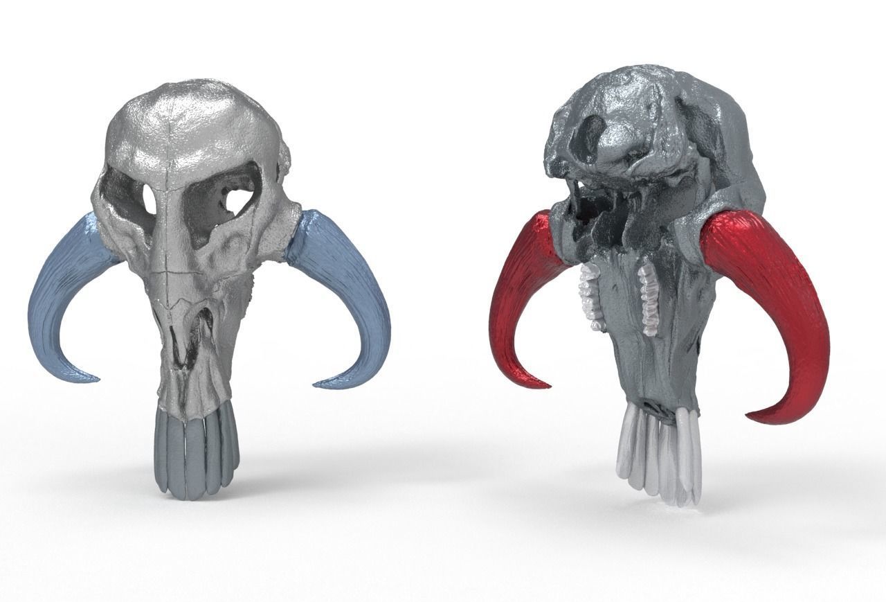 Mandalorian scull Mythosaur Skull low poly and hi poly model 3D model ...