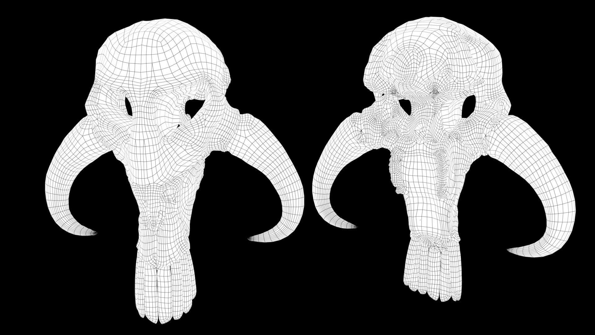 Mandalorian scull Mythosaur Skull low poly and hi poly model 3D model ...