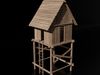 3D model Wooden Raised Hut - Medieval Hut - Medieval House - Low Poly ...