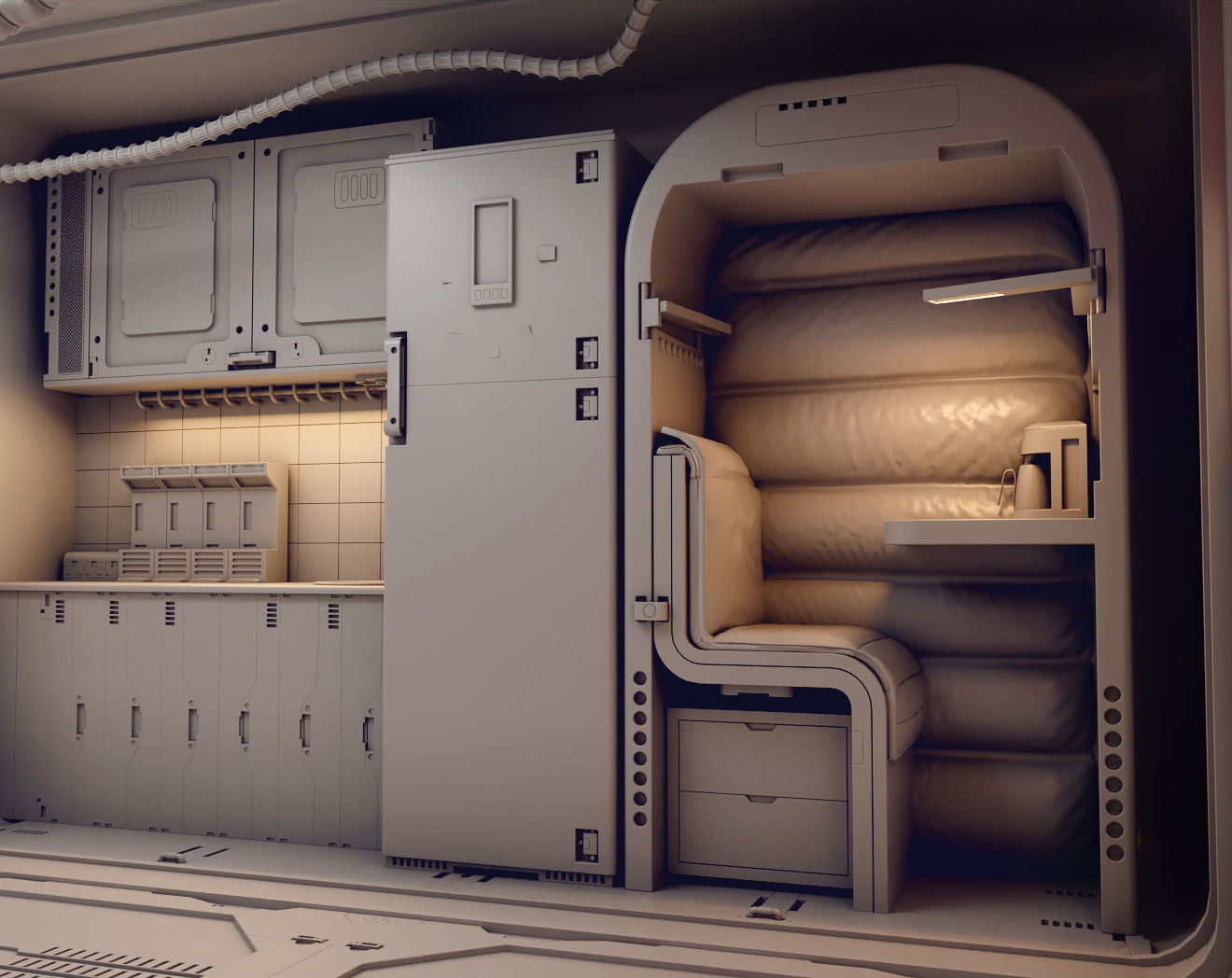 sci-fi shuttle room 3D model | CGTrader