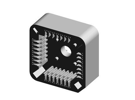 CHIP CARRIER SOCKET THRU-HOLE 28W free 3D model | CGTrader