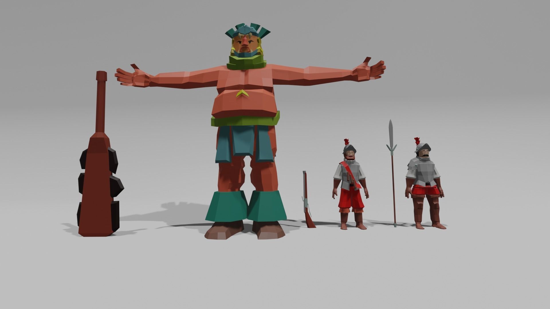 3D model Low poly characters roman soldier VR / AR / low-poly | CGTrader