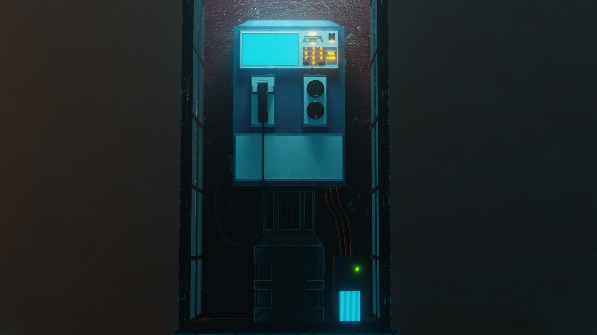 Sci-Fi Phone Booth 3D model | CGTrader