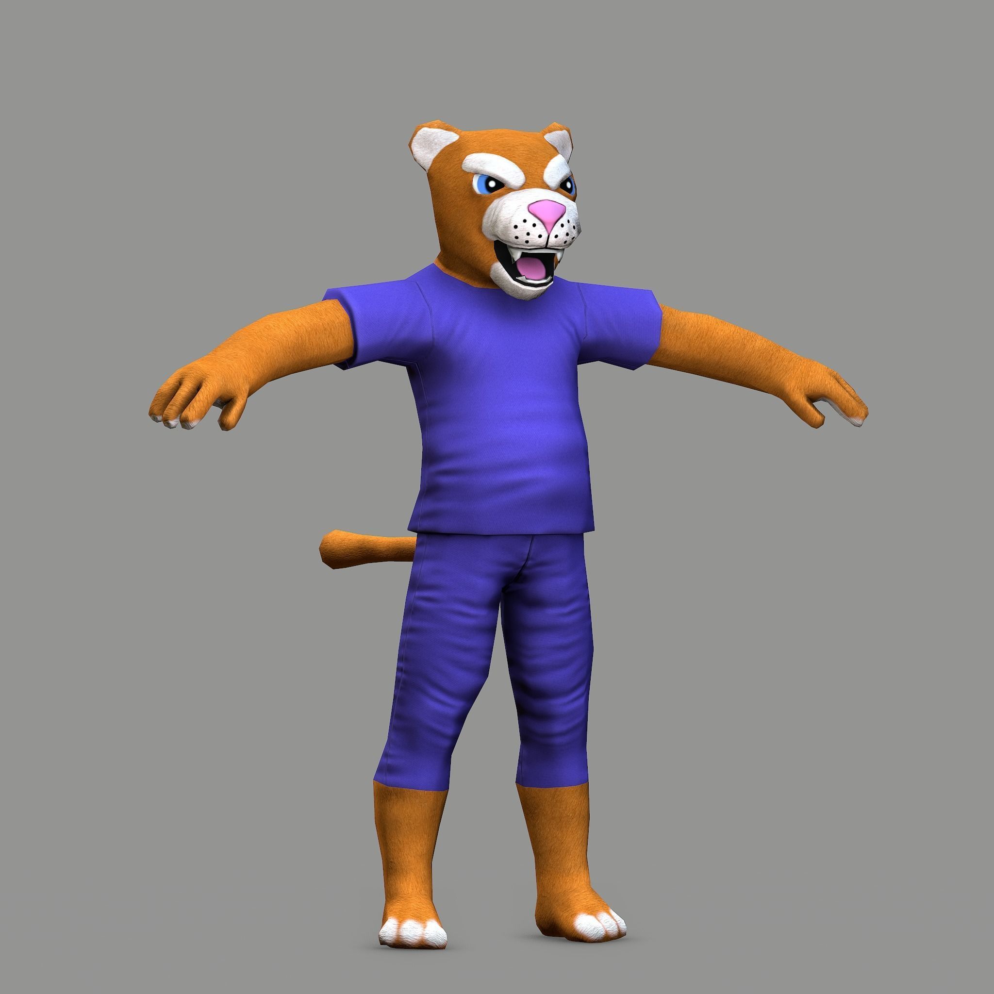 3D model Tiger mascot VR / AR / low-poly | CGTrader