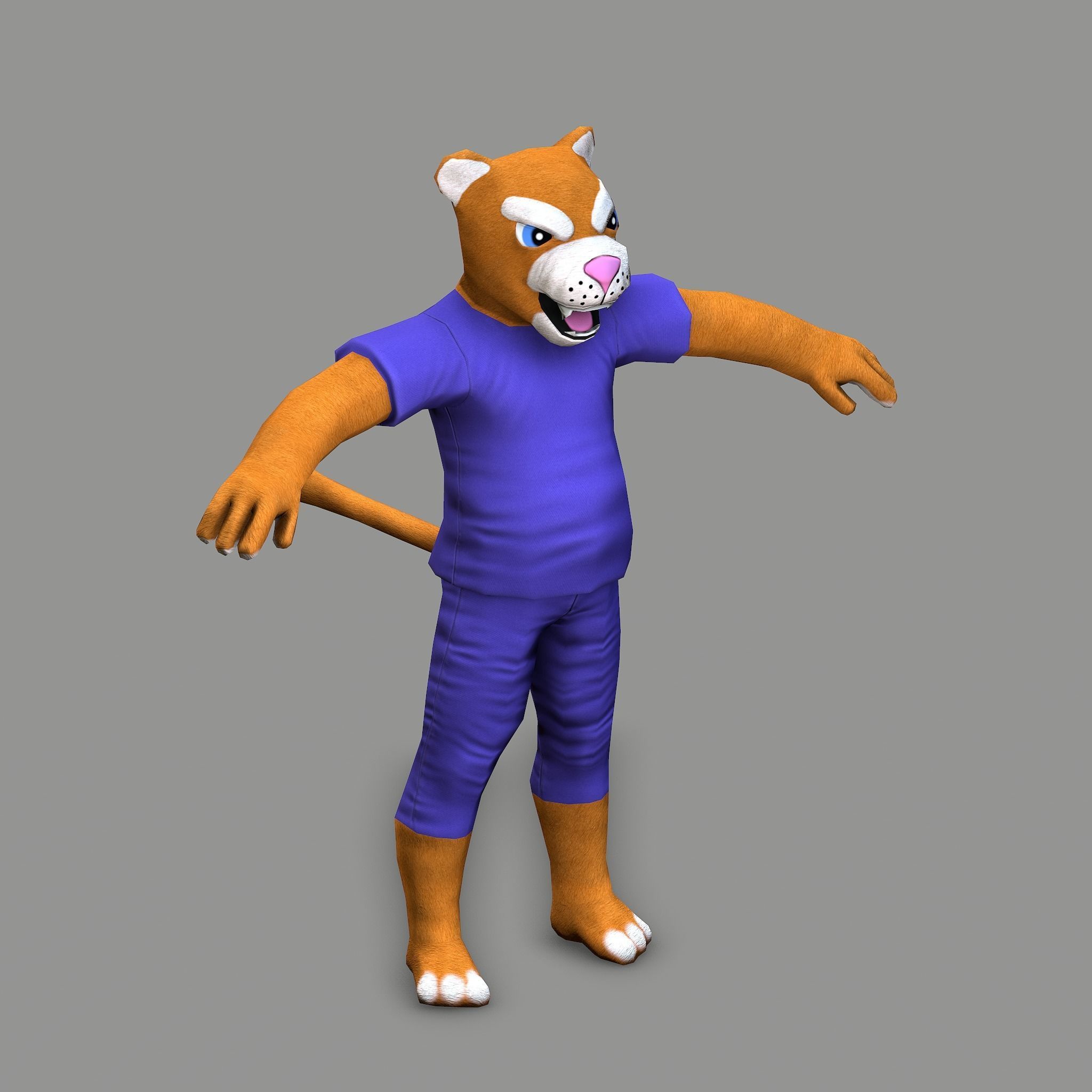 3D model Tiger mascot VR / AR / low-poly | CGTrader