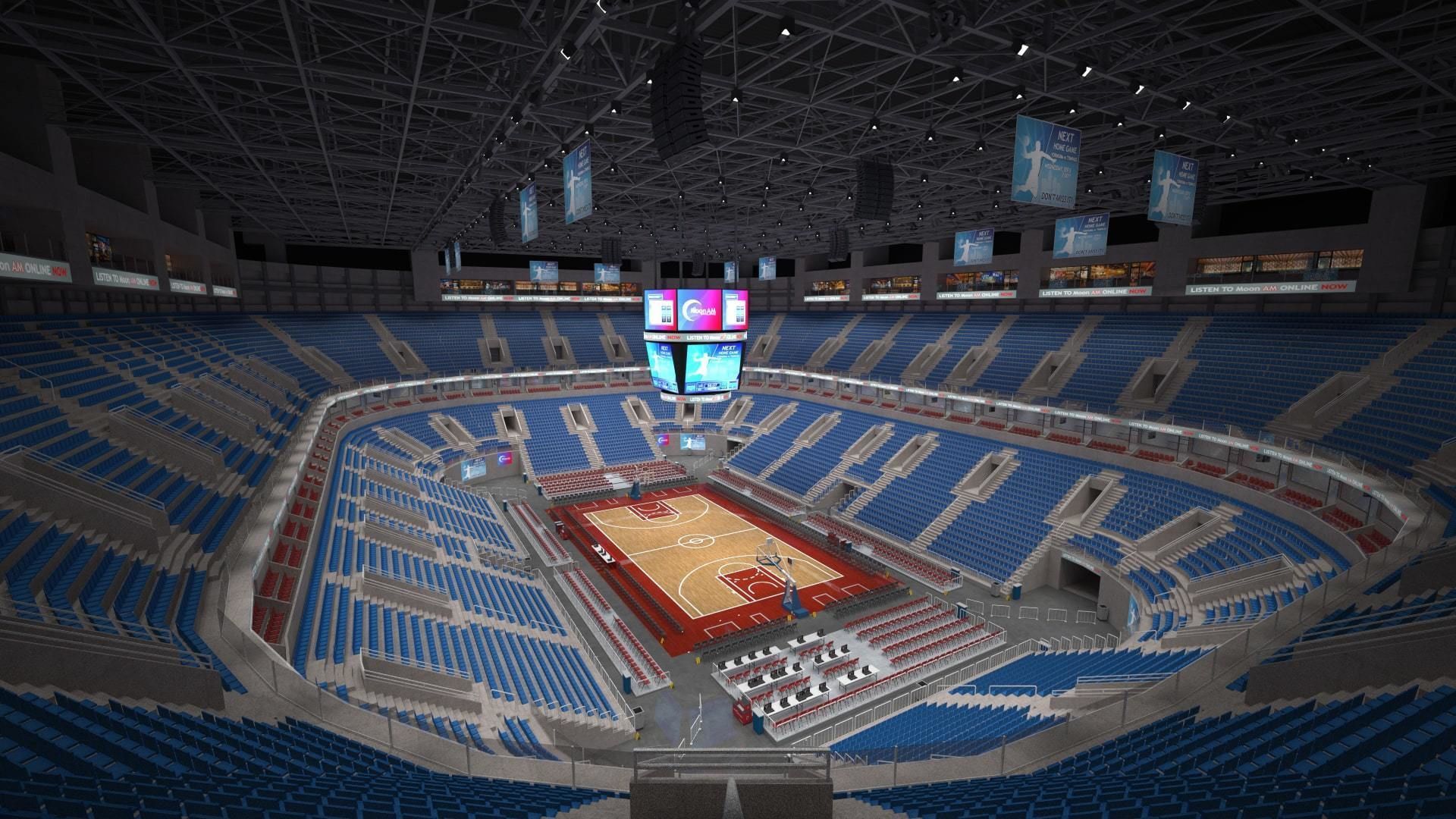 3D model Basketball arena - interior - low poly VR / AR / low-poly ...