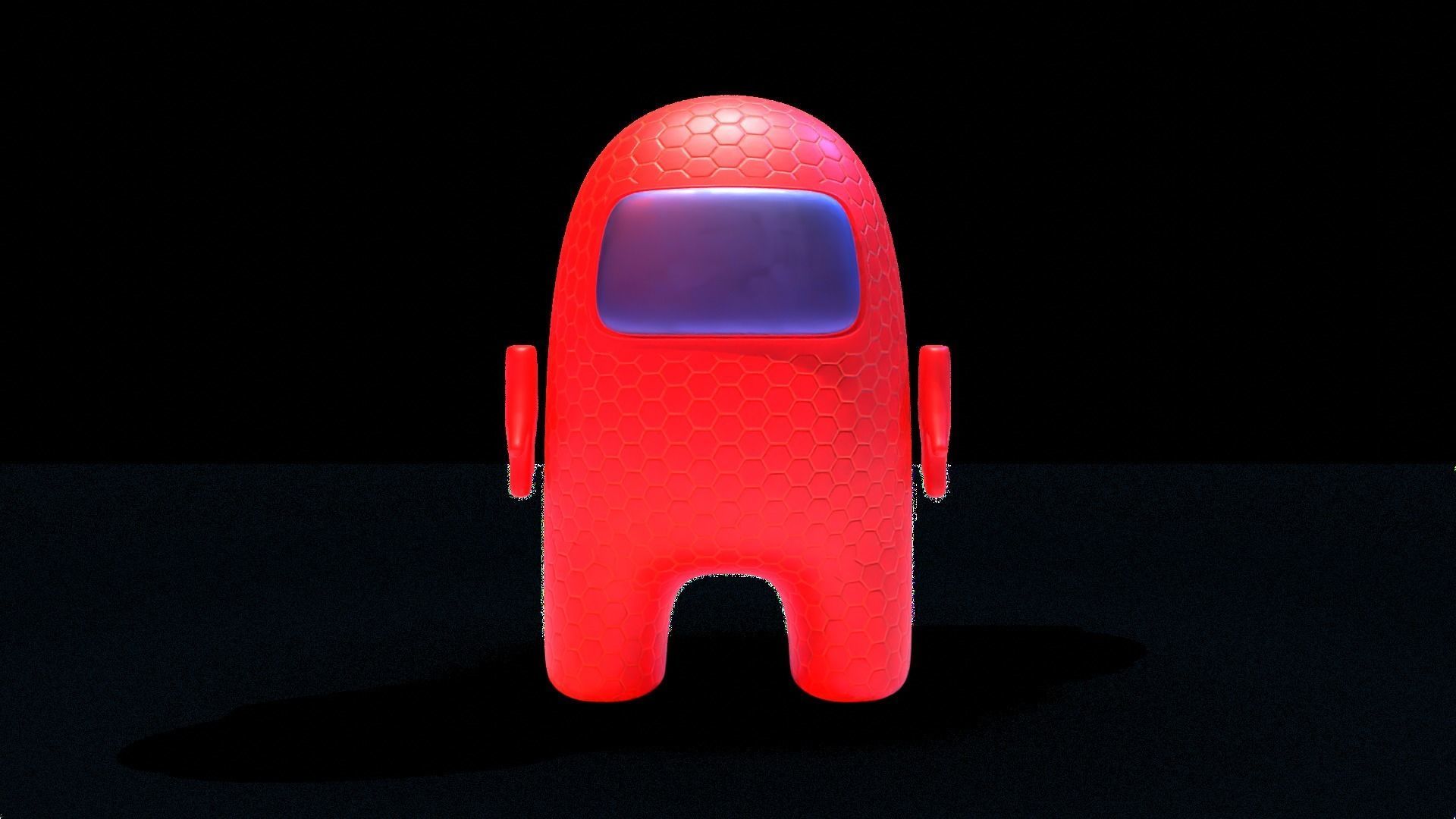 fully rigged RED Among us Character 3D model animated rigged | CGTrader