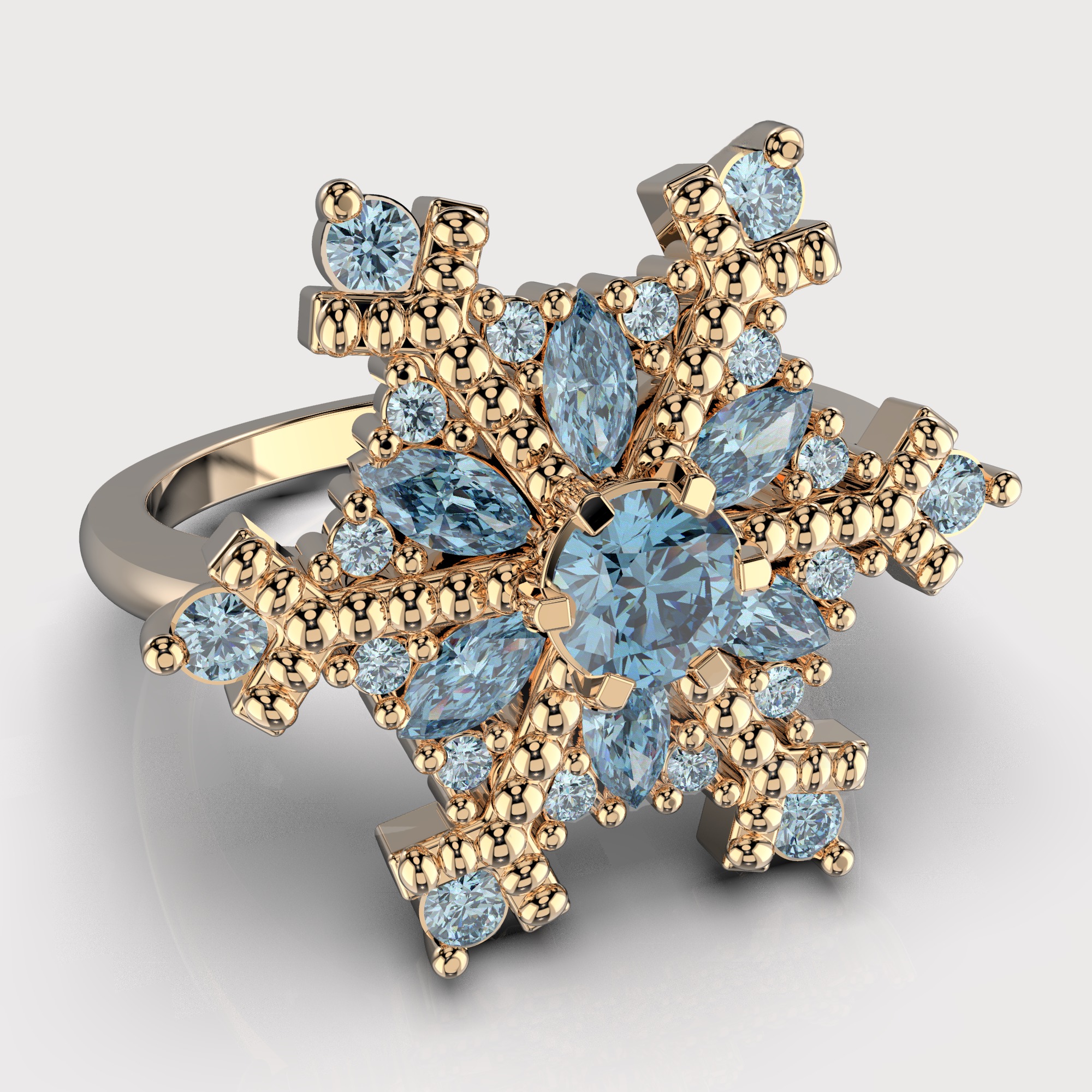 JEWELRY Ring The Snow Queen Snowflake- Printable STL 3D model 3D ...