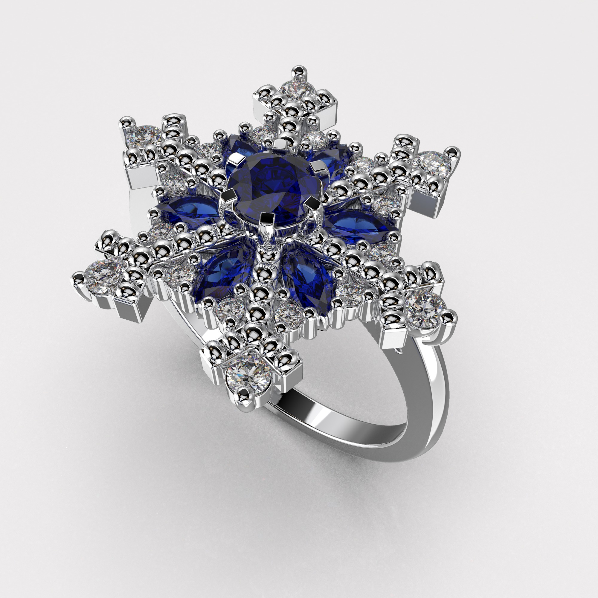 JEWELRY Ring The Snow Queen Snowflake- Printable STL 3D model 3D ...