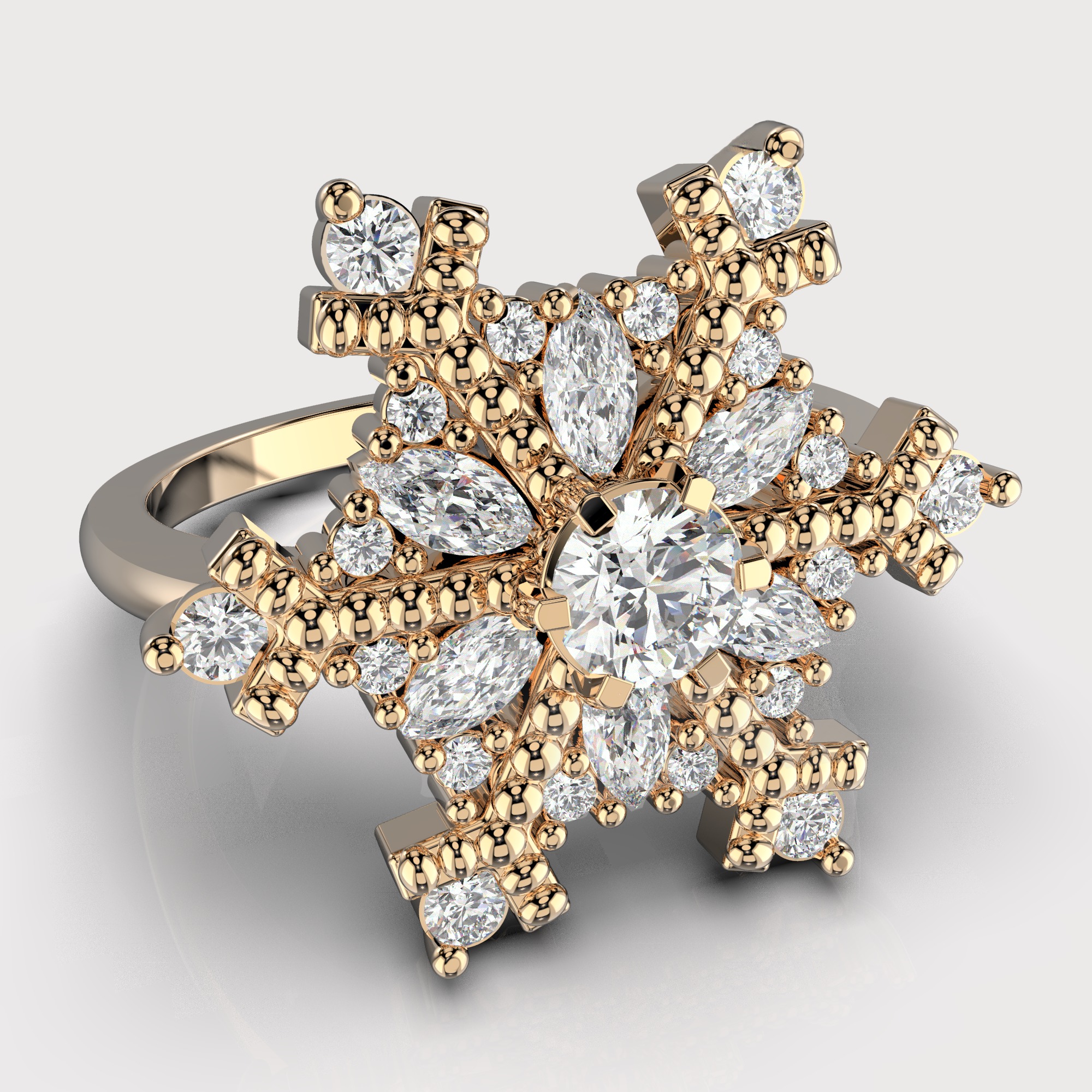 JEWELRY Ring The Snow Queen Snowflake- Printable STL 3D model 3D ...