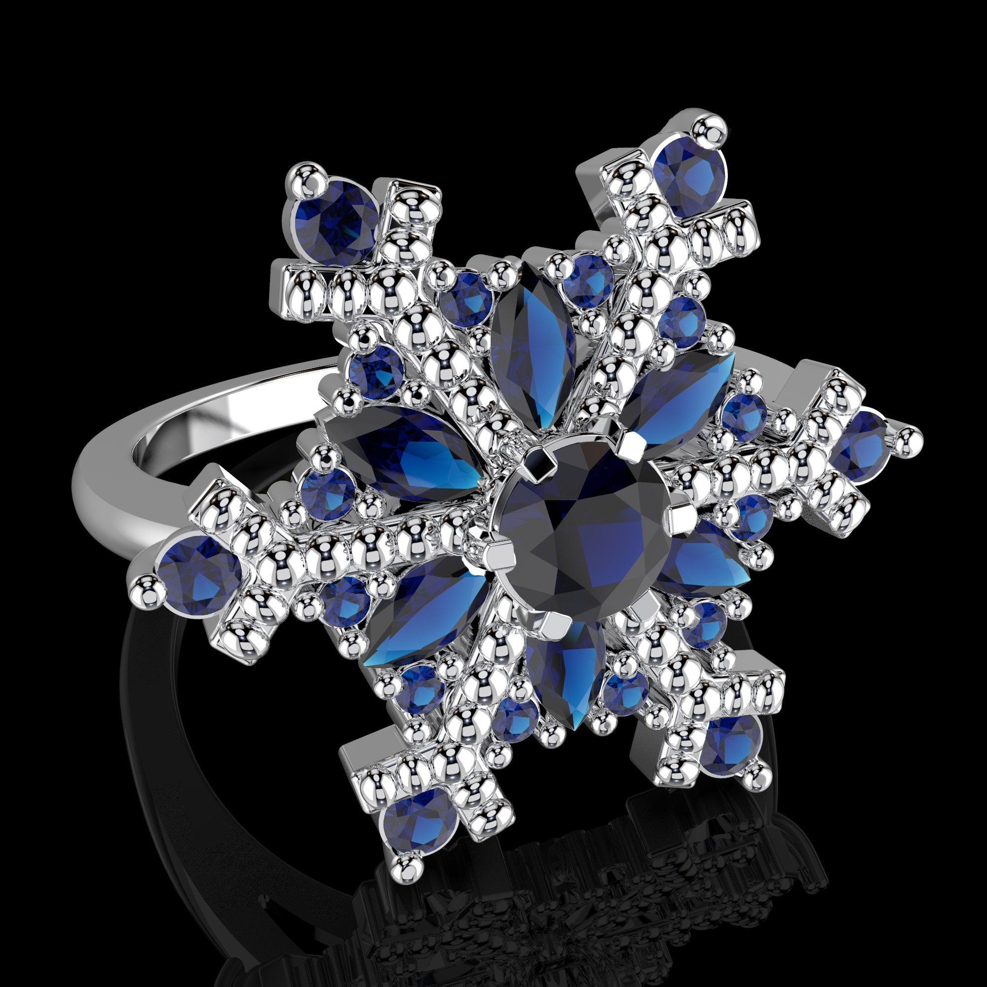 JEWELRY Ring The Snow Queen Snowflake- Printable STL 3D model 3D ...