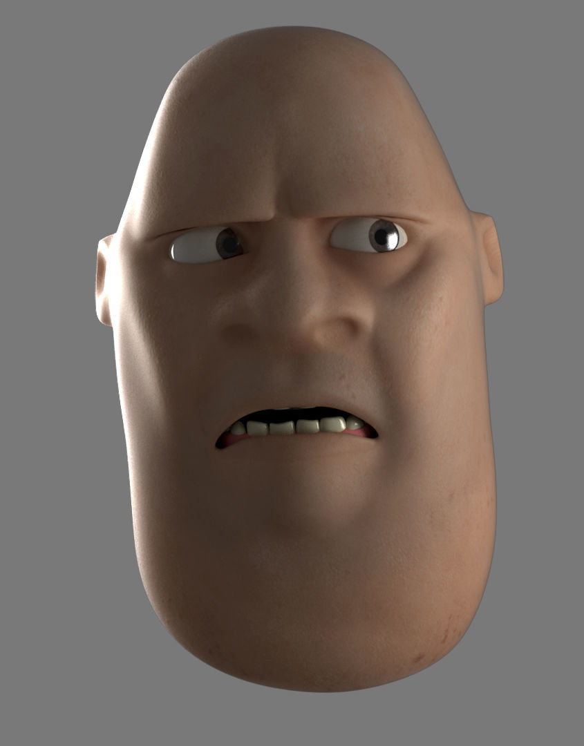 Uncle Face Rig 3D model rigged | CGTrader
