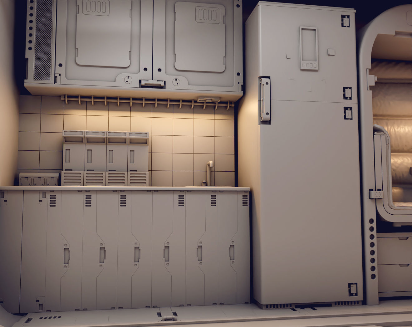 sci-fi shuttle room without textures 3D Model Collection | CGTrader