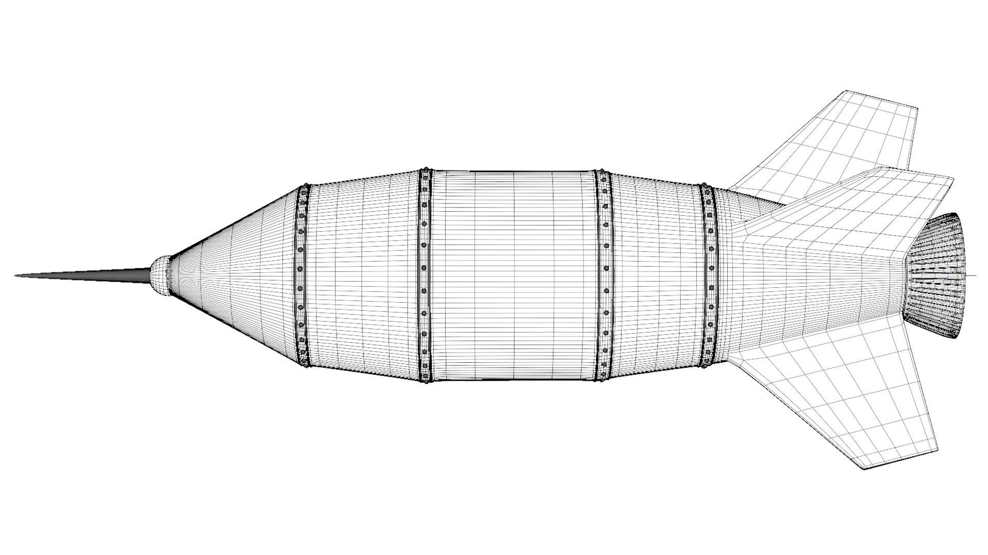 Rocket 3D Model with checkered design 3D model | CGTrader